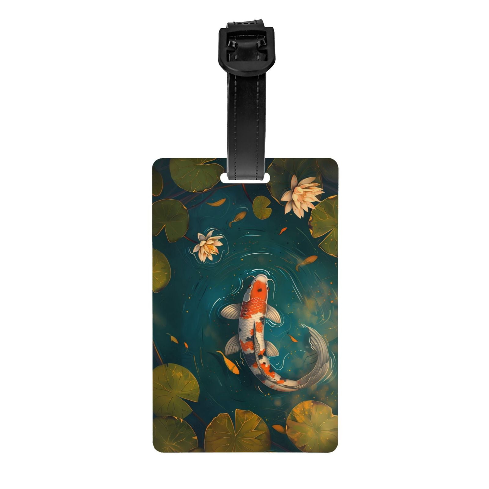 Luggage Tags - Koi Pond Lilies PVC Luggage Tags for Suitcases Travel ...