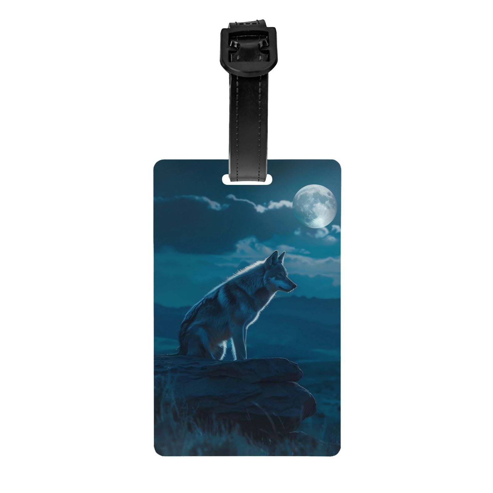 Luggage Tags - Lonely Night Wolf PVC Luggage Tags for Suitcases Travel ...