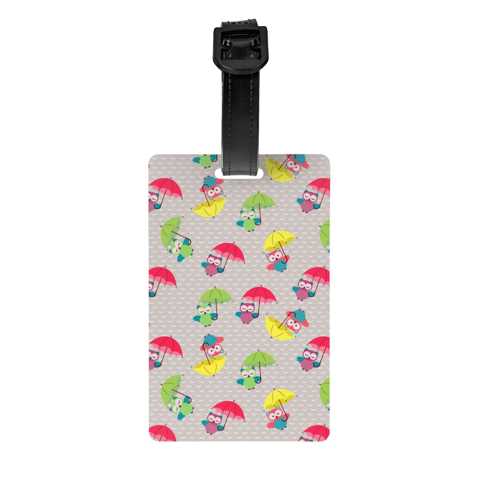 Luggage Tags - Owls with Umbrella PVC Luggage Tags for Suitcases Travel ...