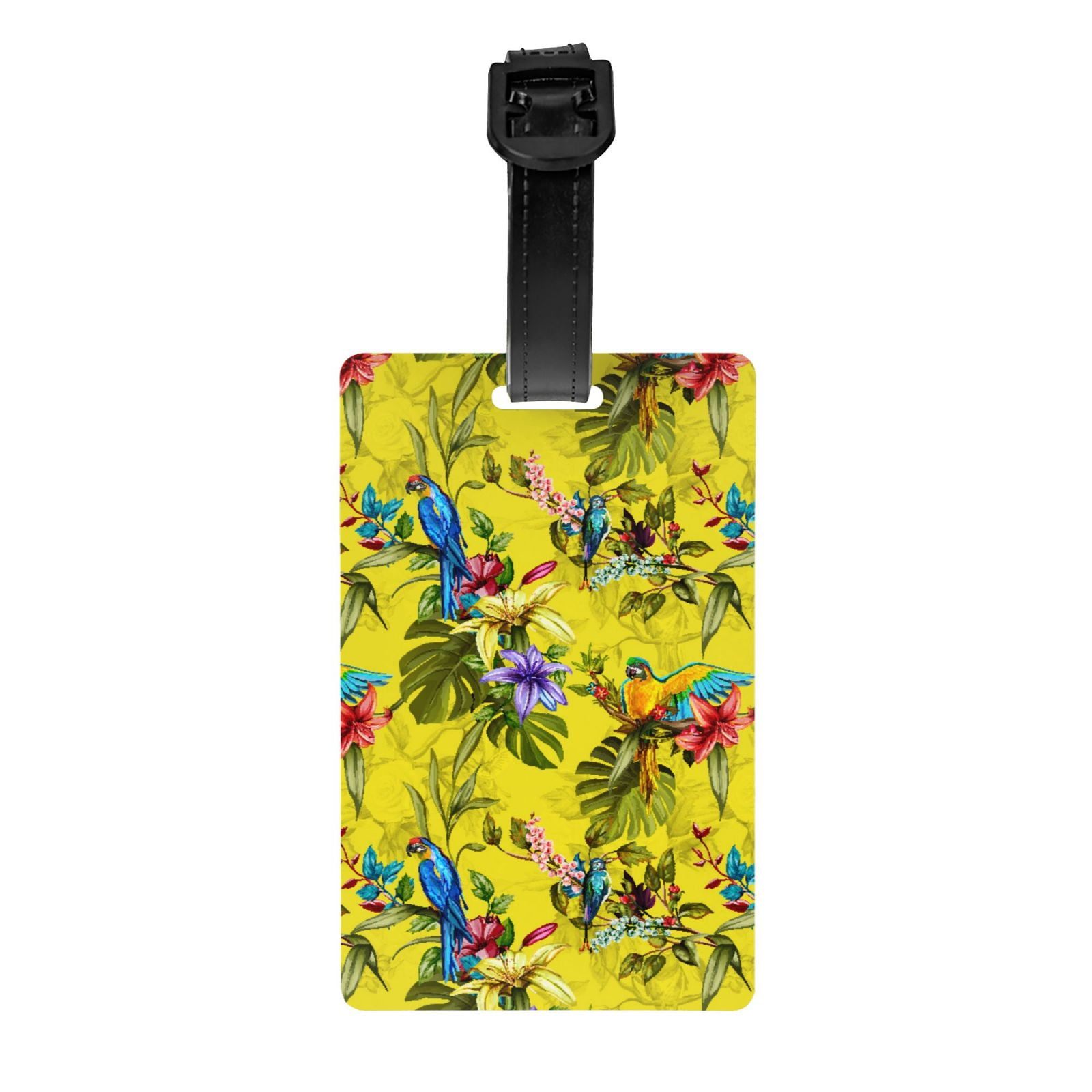 Luggage Tags - Painted Colorful Cute Parrot Flower PVC Luggage Tags for ...