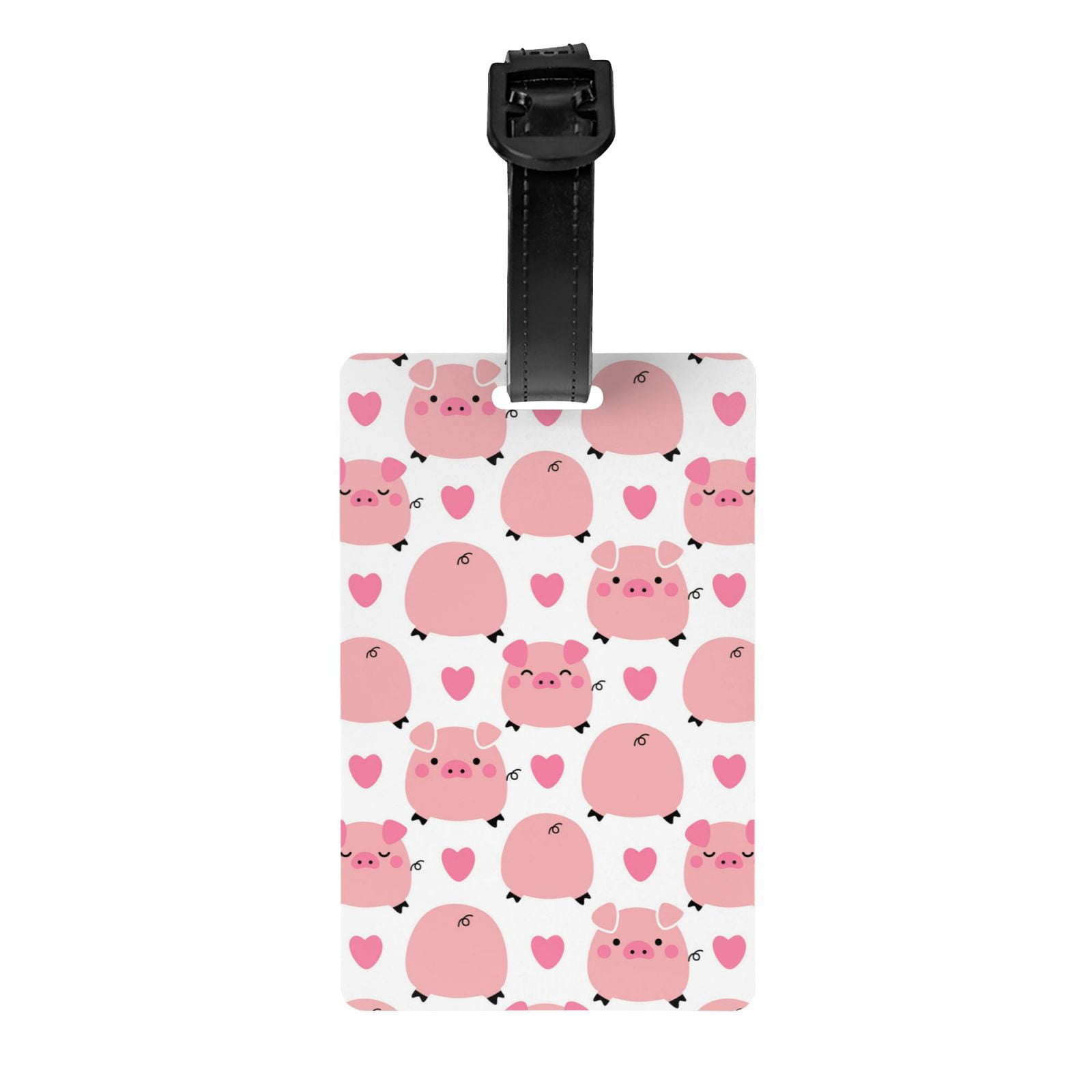 Luggage Tags - Pink Cartoon Cute Pig Heart PVC Luggage Tags for ...