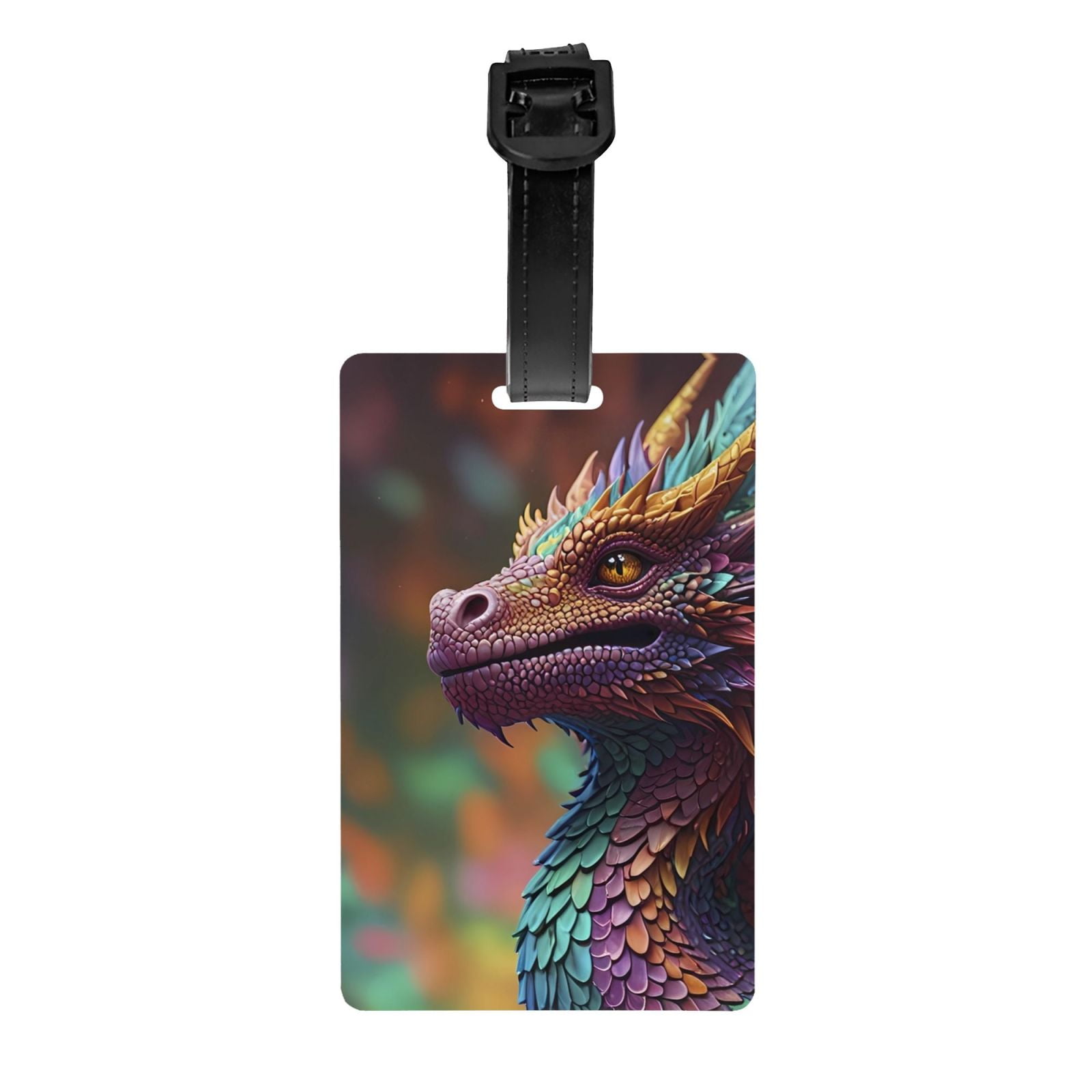 Luggage Tags - Rainbow Scales Fantasy Dragon PVC Luggage Tags for ...