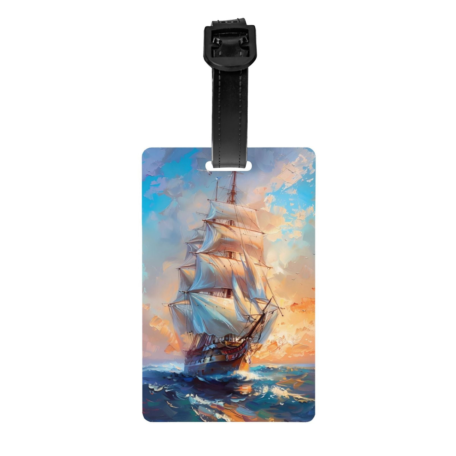 Luggage Tags - Sailing Ship Ocean Sunset PVC Luggage Tags for Suitcases ...