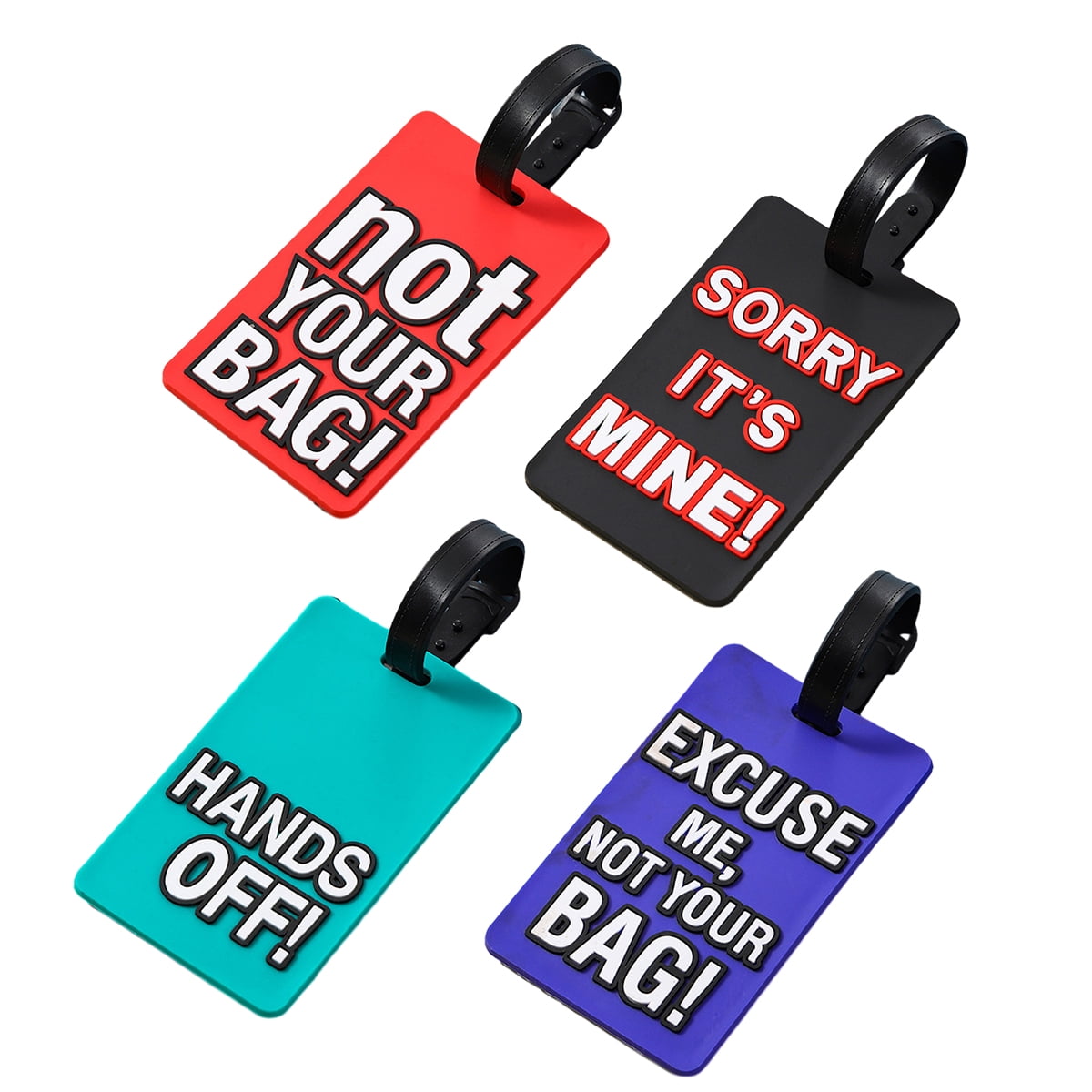 Luggage Tags Set of 4 Travel Baggage Bag Tags Suitcase Identify Labels ...