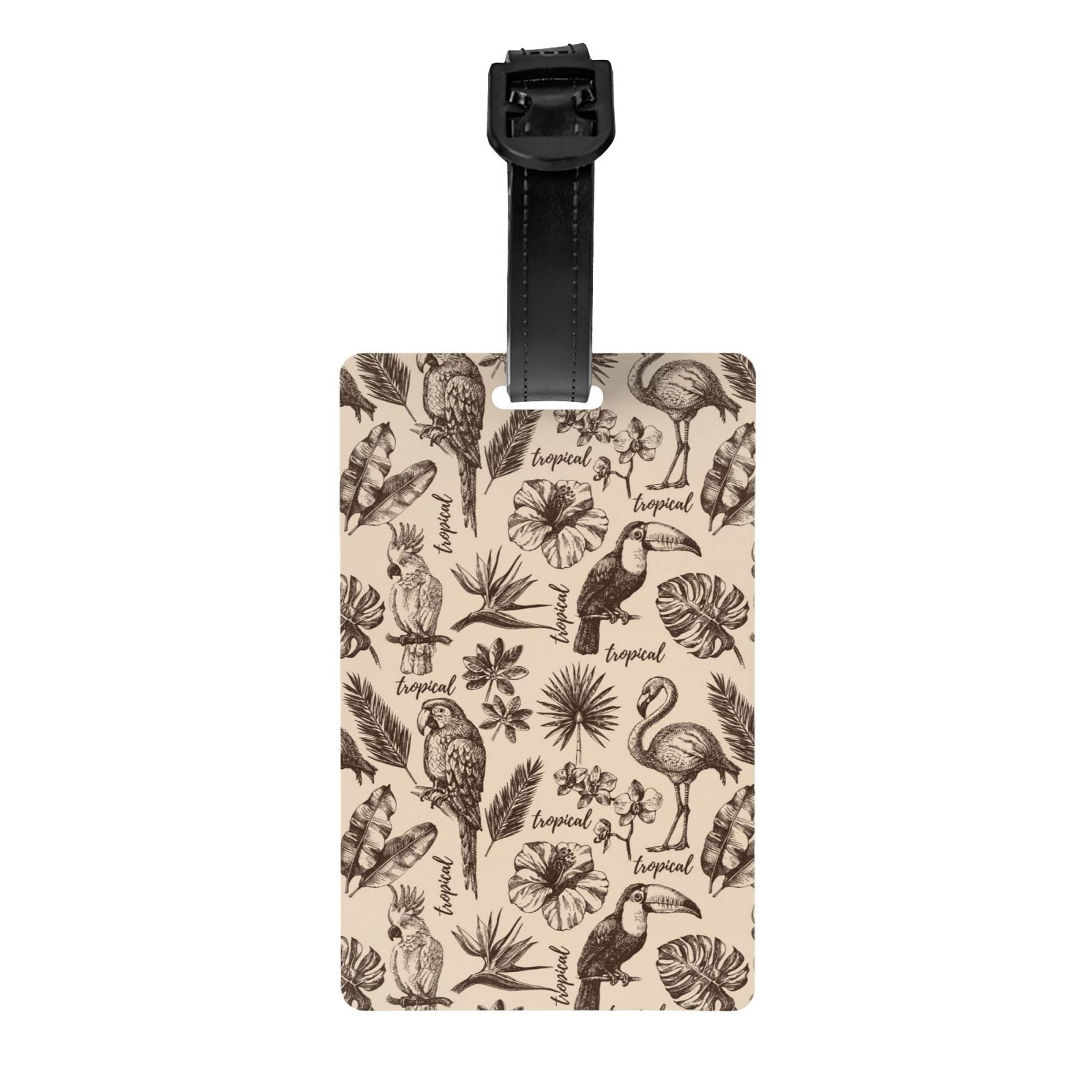 Luggage Tags - Sketch Parrot Flamingo Toucan PVC Luggage Tags for ...