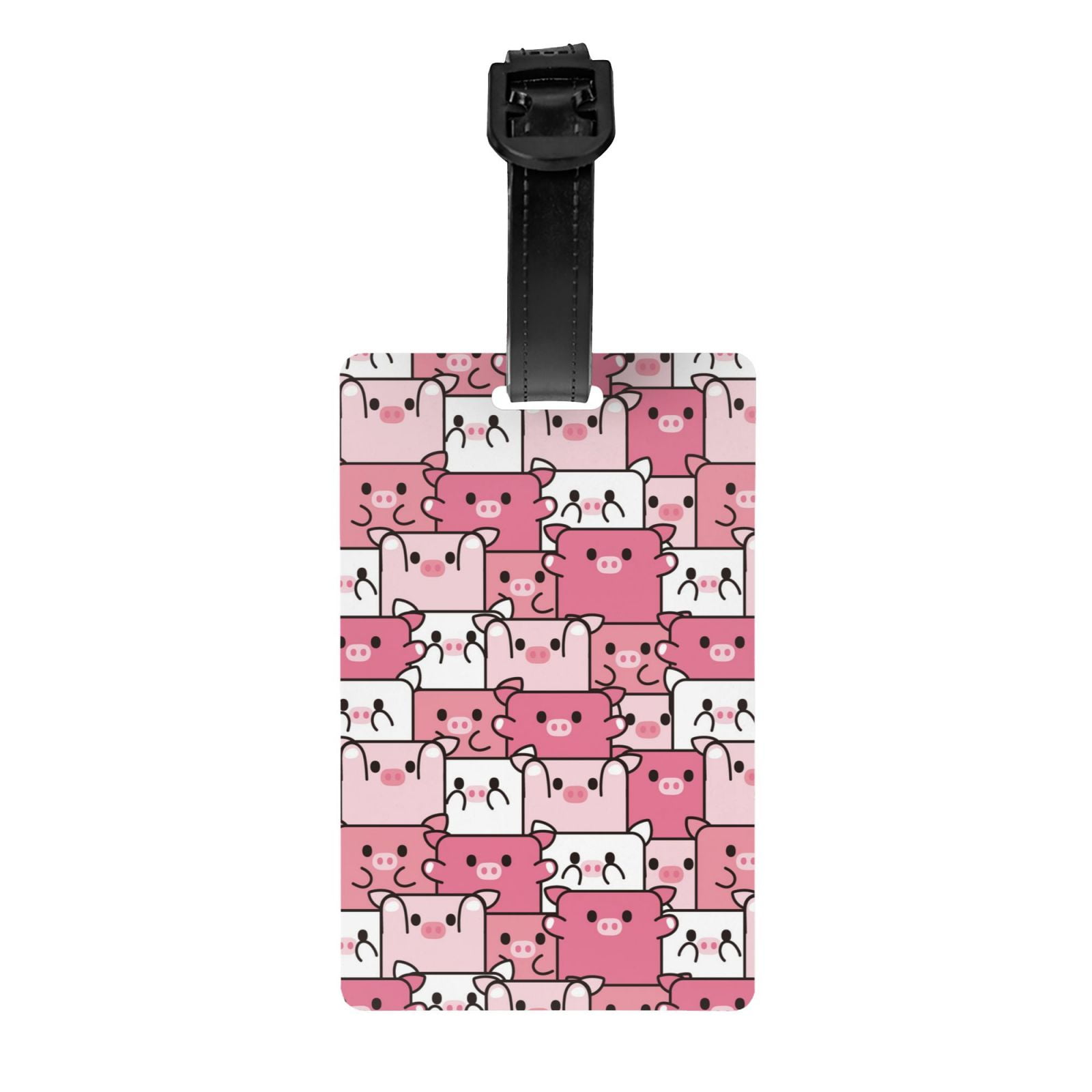 Luggage Tags - Square Cute Pig Pink PVC Luggage Tags for Suitcases ...