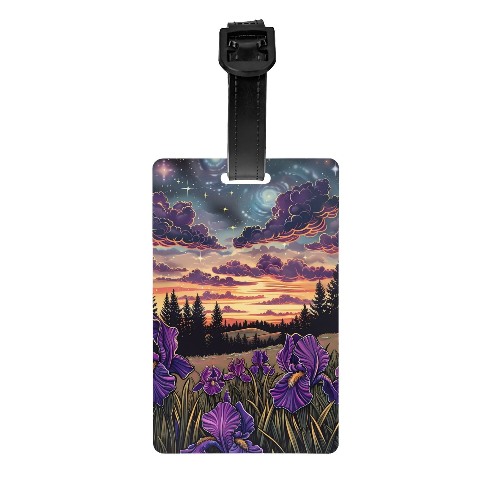 Luggage Tags - Starry Night Purple Irises PVC Luggage Tags for ...
