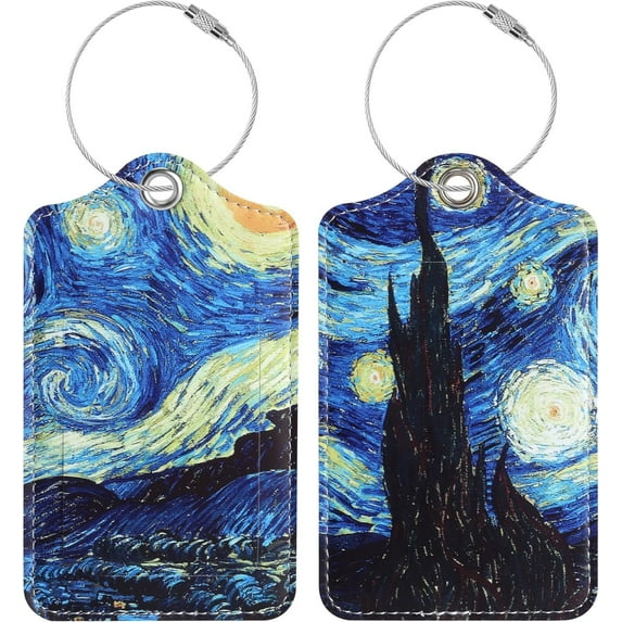 Luggage Tags for Suitcases, 2 Pack Cute PU Leather Luggage Tag TSA ...