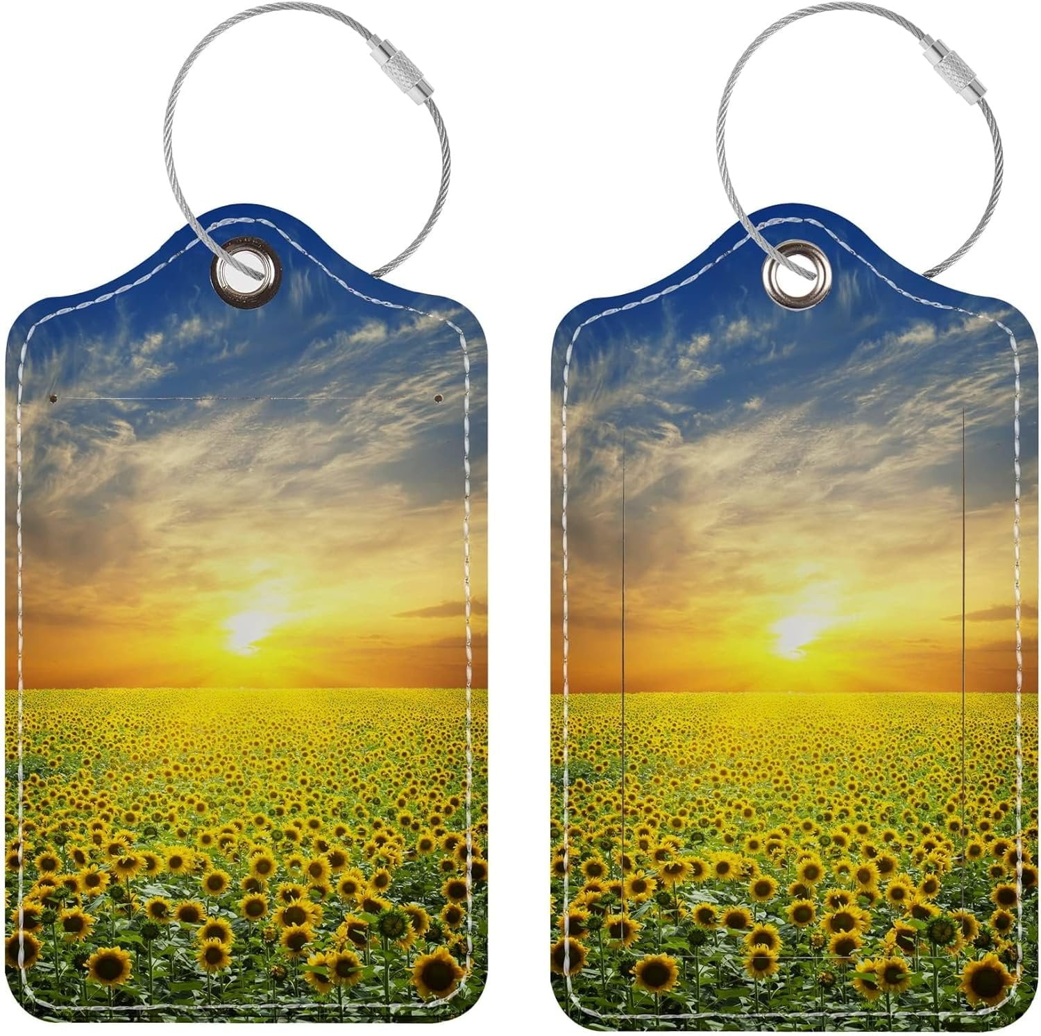 Luggage Tags for Suitcases, 2 Pack Cute PU Leather Suitcase Tag ...