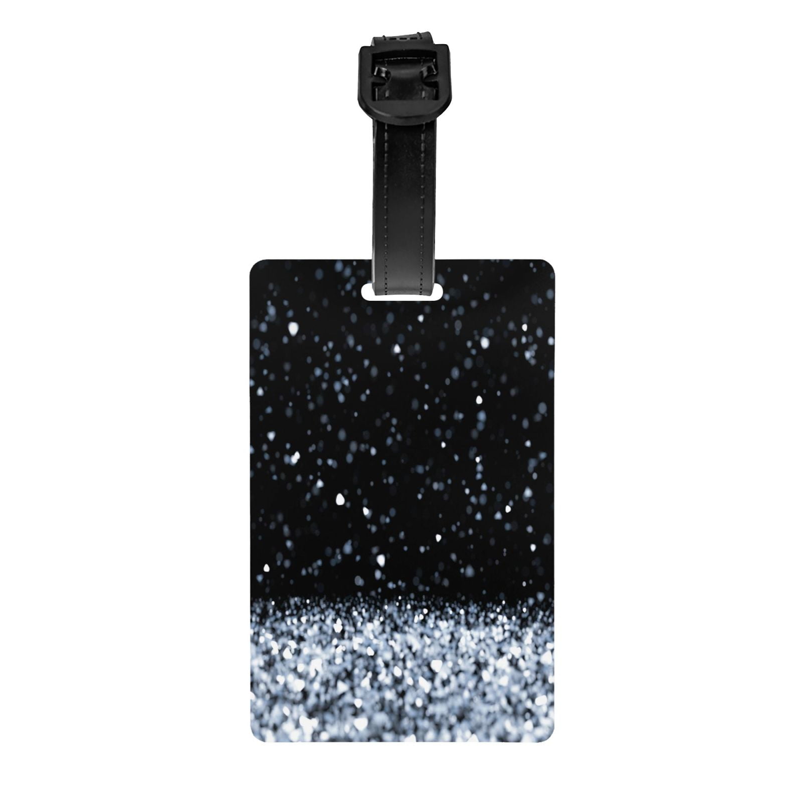Luggage Tags for Suitcases - Abstract Glitter Sparkle Black Suitcase ...