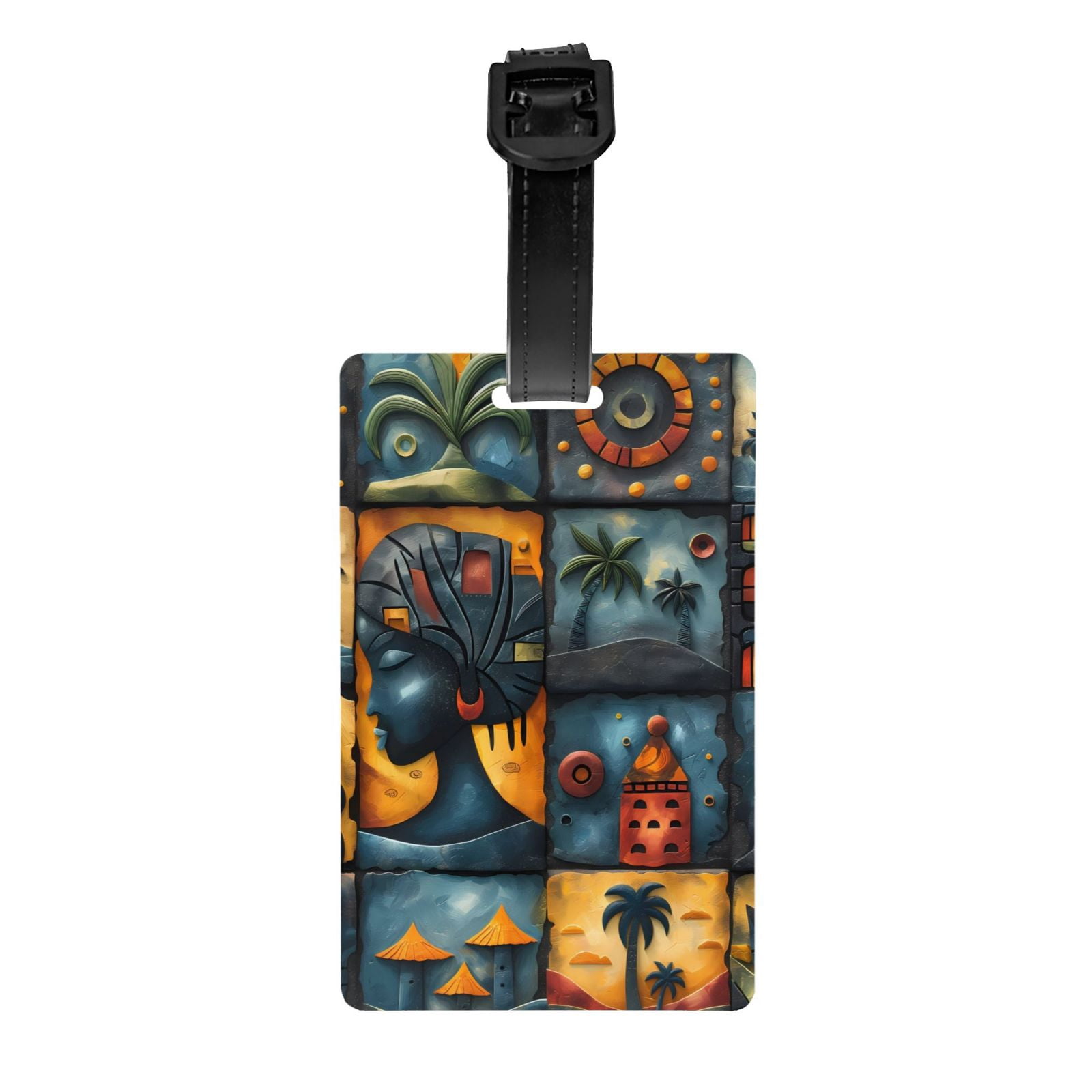 Luggage Tags for Suitcases - African Art Tile Mosaic Suitcase Tags ...
