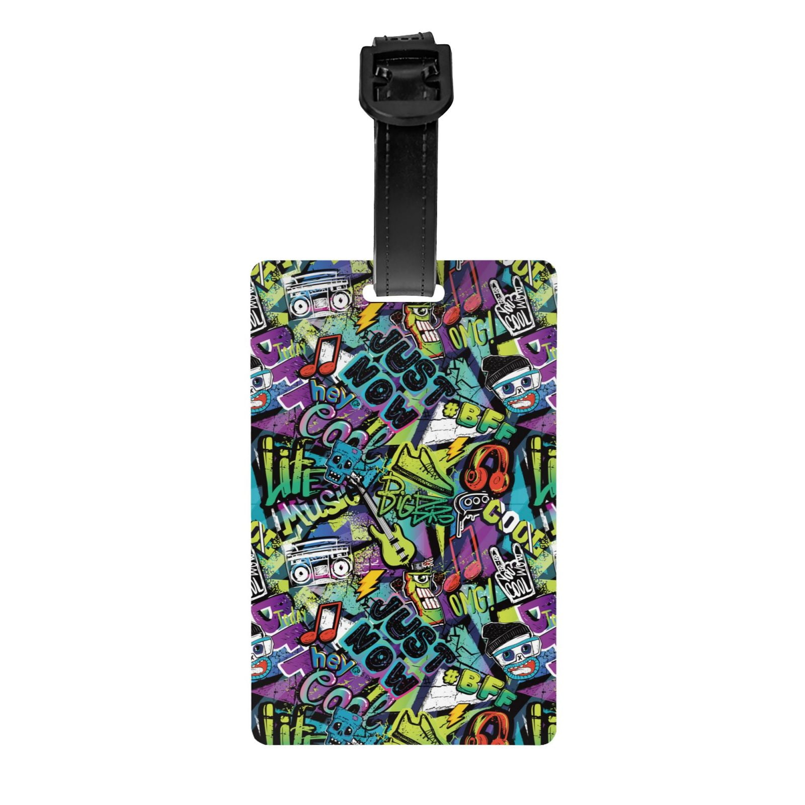 Luggage Tags for Suitcases - Artistic Graffiti Instrument Notes ...