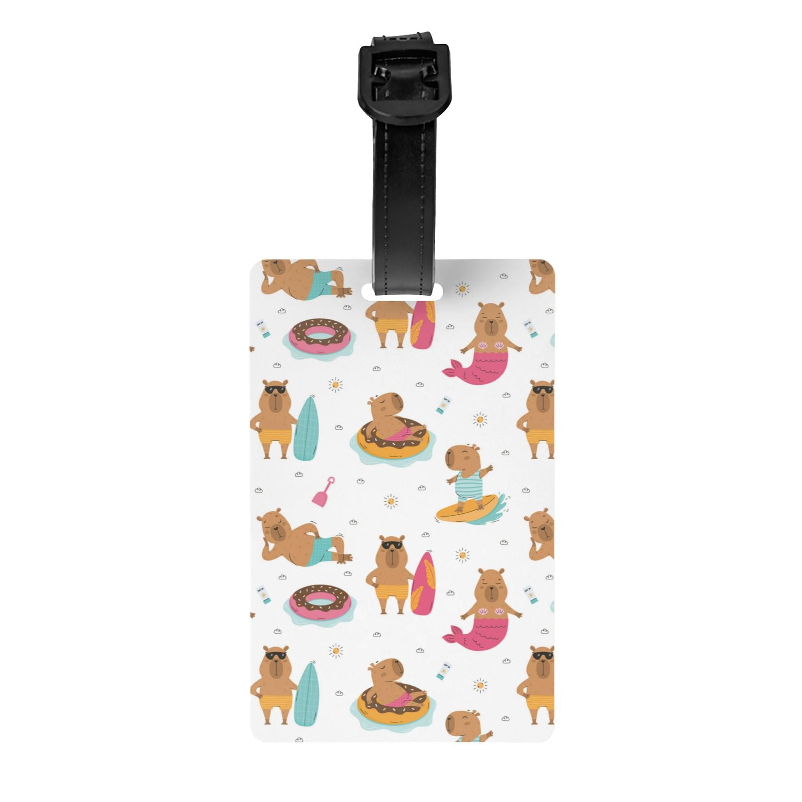 Luggage Tags for Suitcases - Beach Capybaras Suitcase Tags Luggage ...