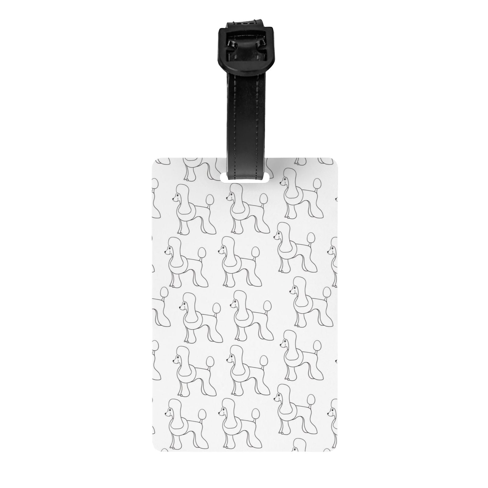 Luggage Tags for Suitcases, Black Lines Cute Poodle Dog Suitcase & Bag ...