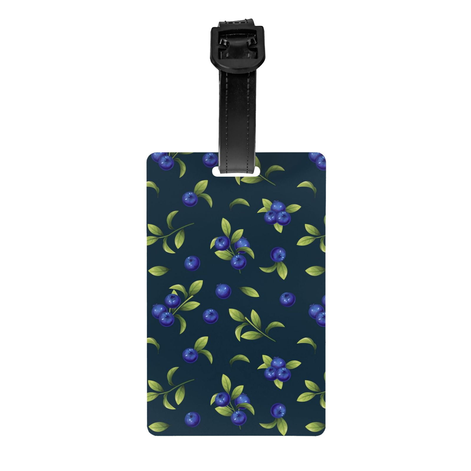 Luggage Tags for Suitcases - Blueberry Print black Suitcase Tags ...