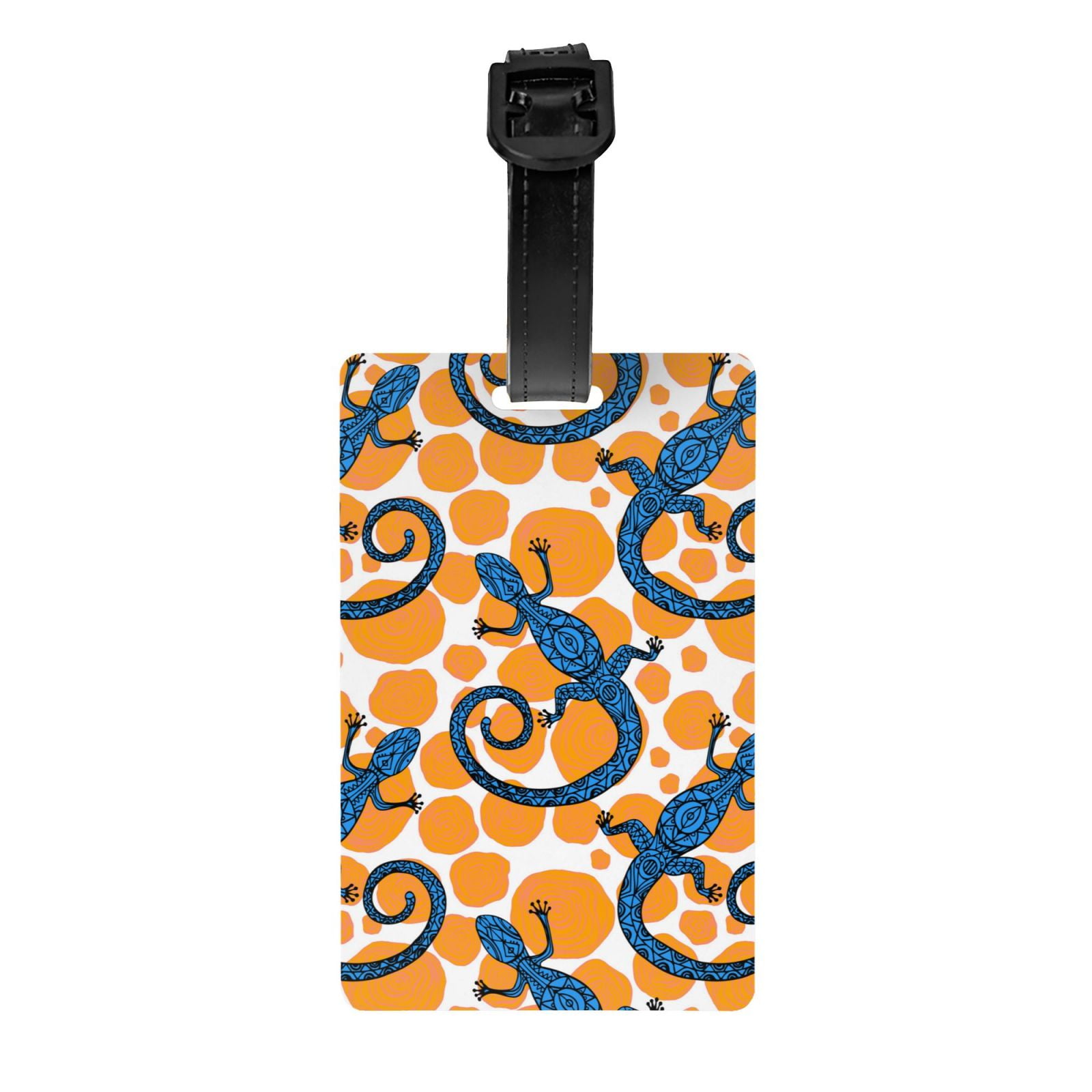 Luggage Tags for Suitcases, Bohemian Lines Gecko Lizards Suitcase & Bag ...