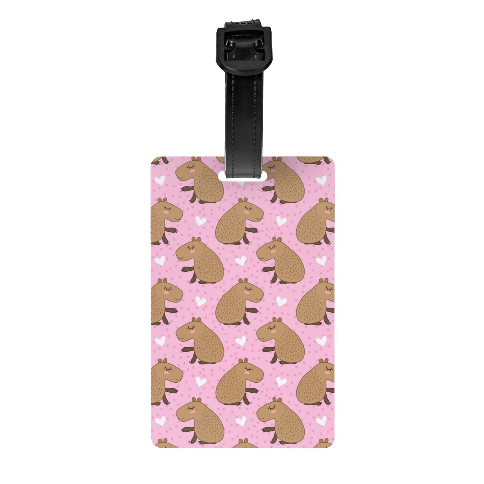 Luggage Tags for Suitcases, Capybara Print Pink Suitcase & Bag Tags for ...