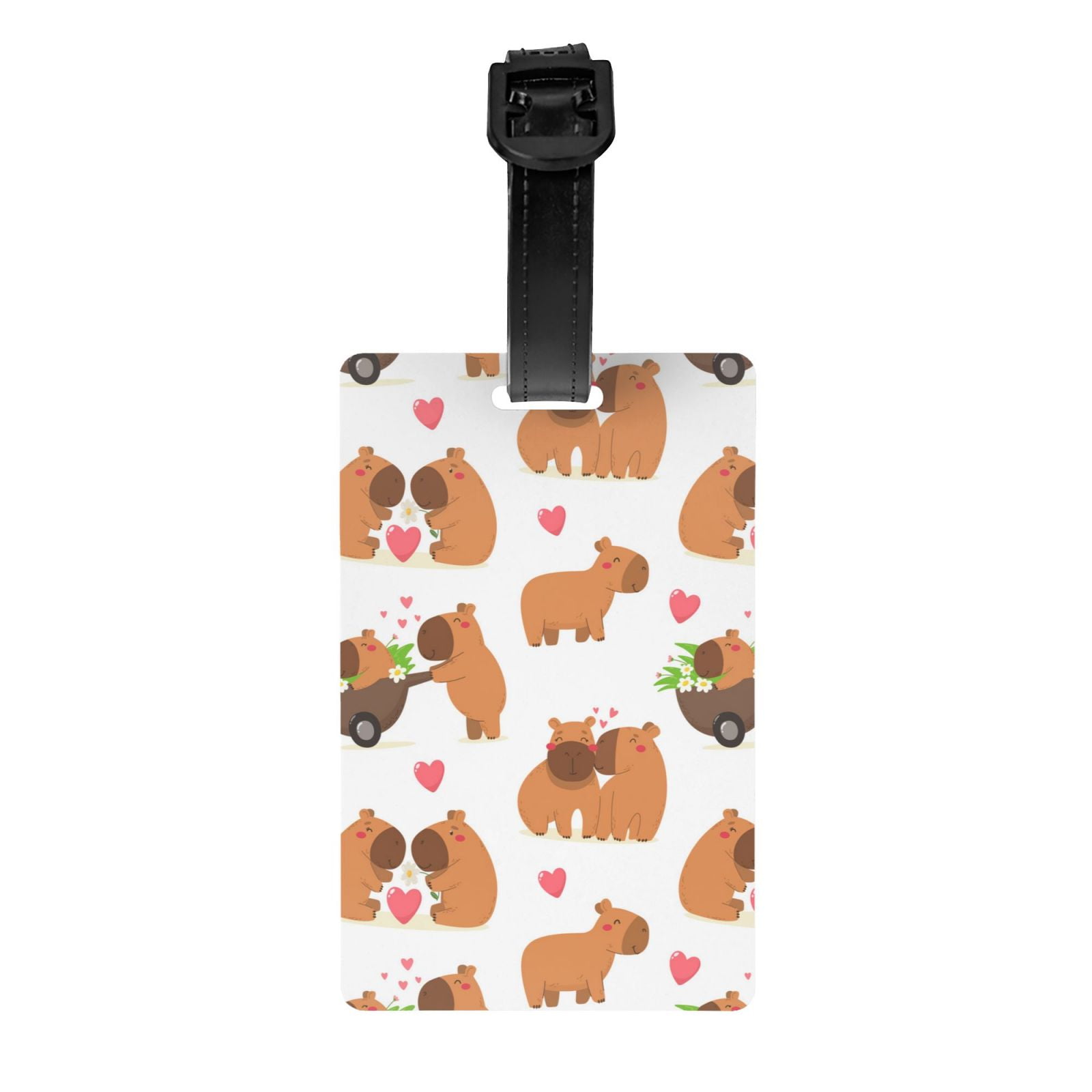 Luggage Tags for Suitcases - Capybaras Valentine's Day Suitcase Tags ...