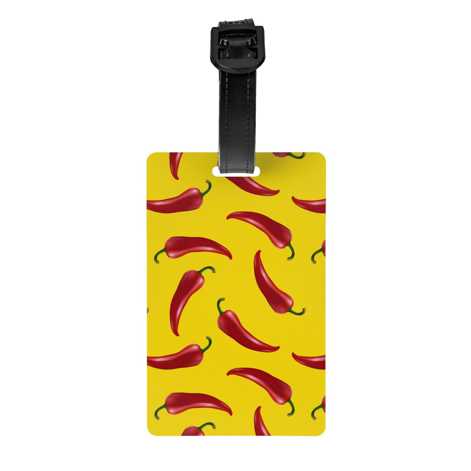 Luggage Tags for Suitcases - Chili Pepper Print yellow Suitcase Tags ...