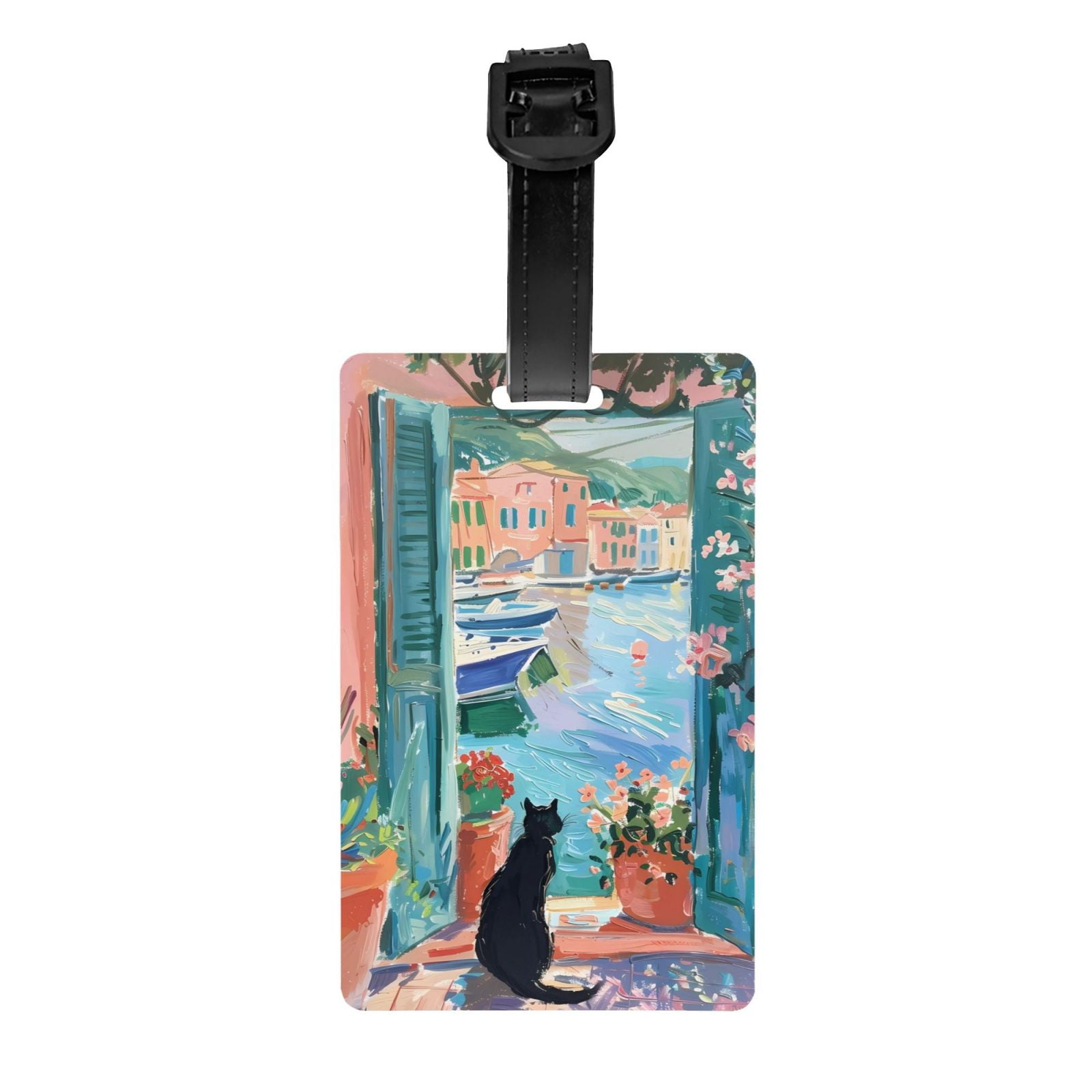 Luggage Tags for Suitcases, Coastal Cat By The Window Suitcase & Bag ...