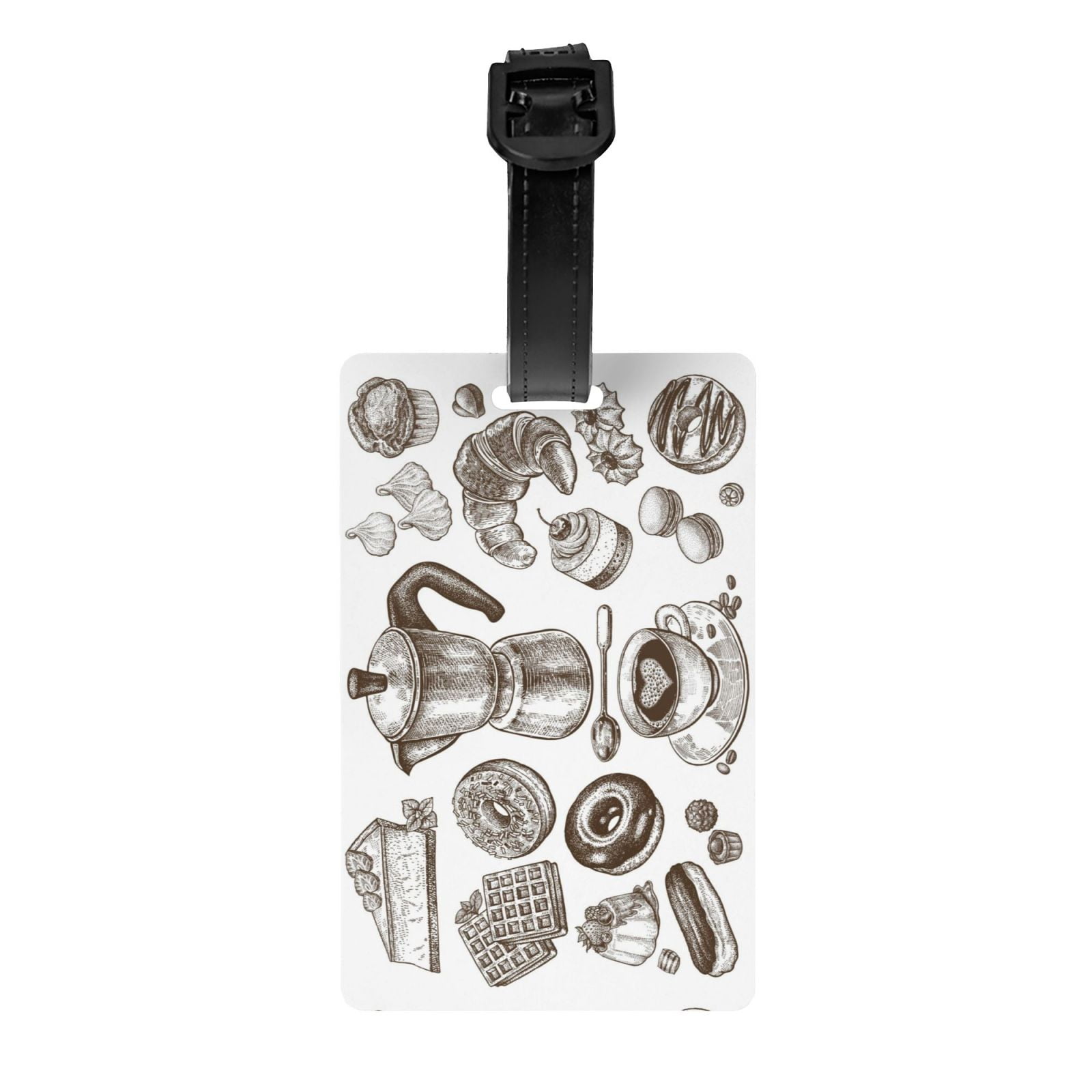 Luggage Tags for Suitcases, Coffee And Desserts In Style Of Vintage ...