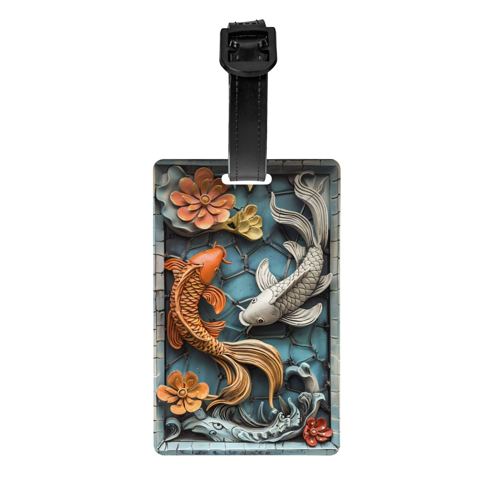 Luggage Tags for Suitcases - Colorful Koi Fish Art Suitcase Tags ...