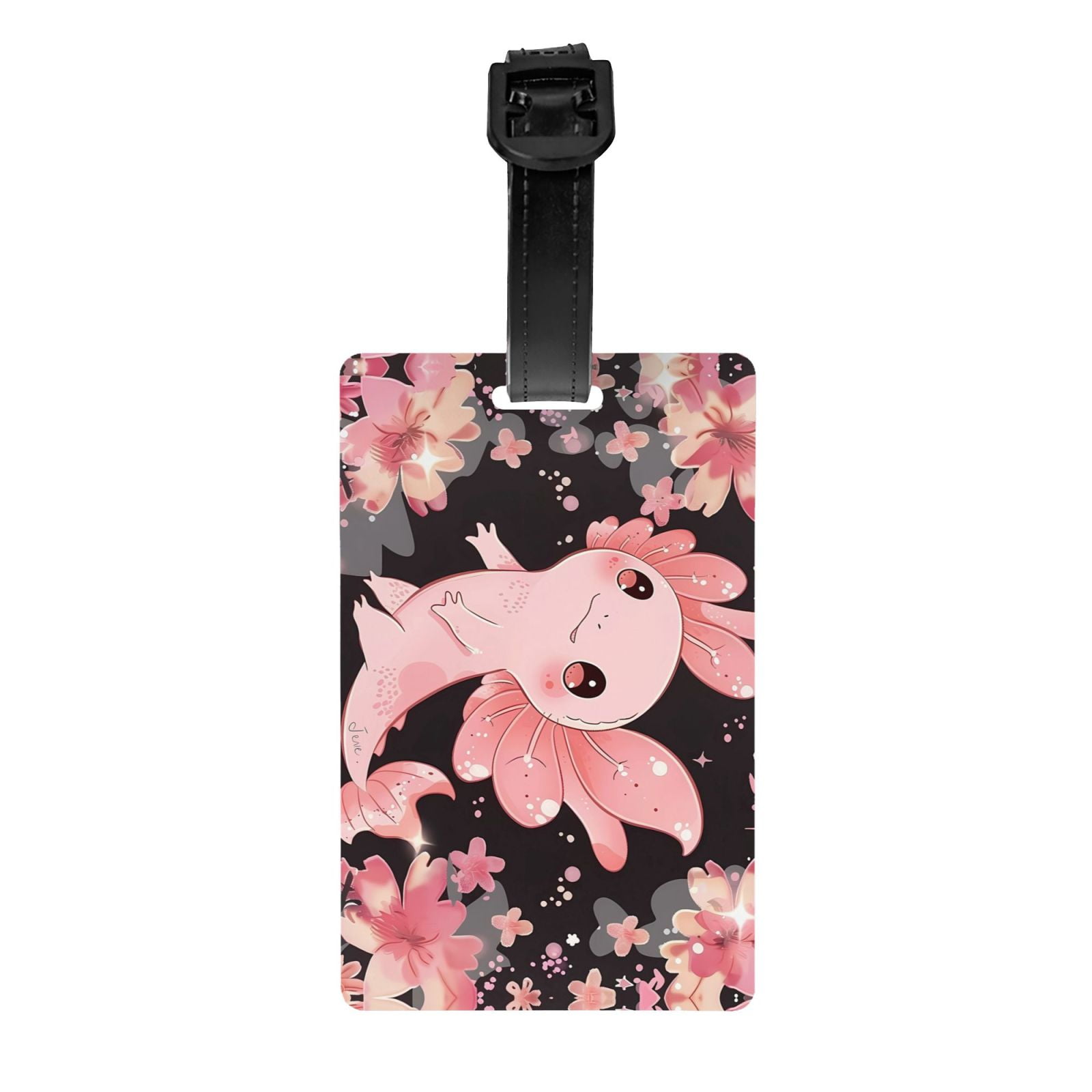 Luggage Tags for Suitcases, Cute Axolotl Sakura Blossoms A Suitcase ...