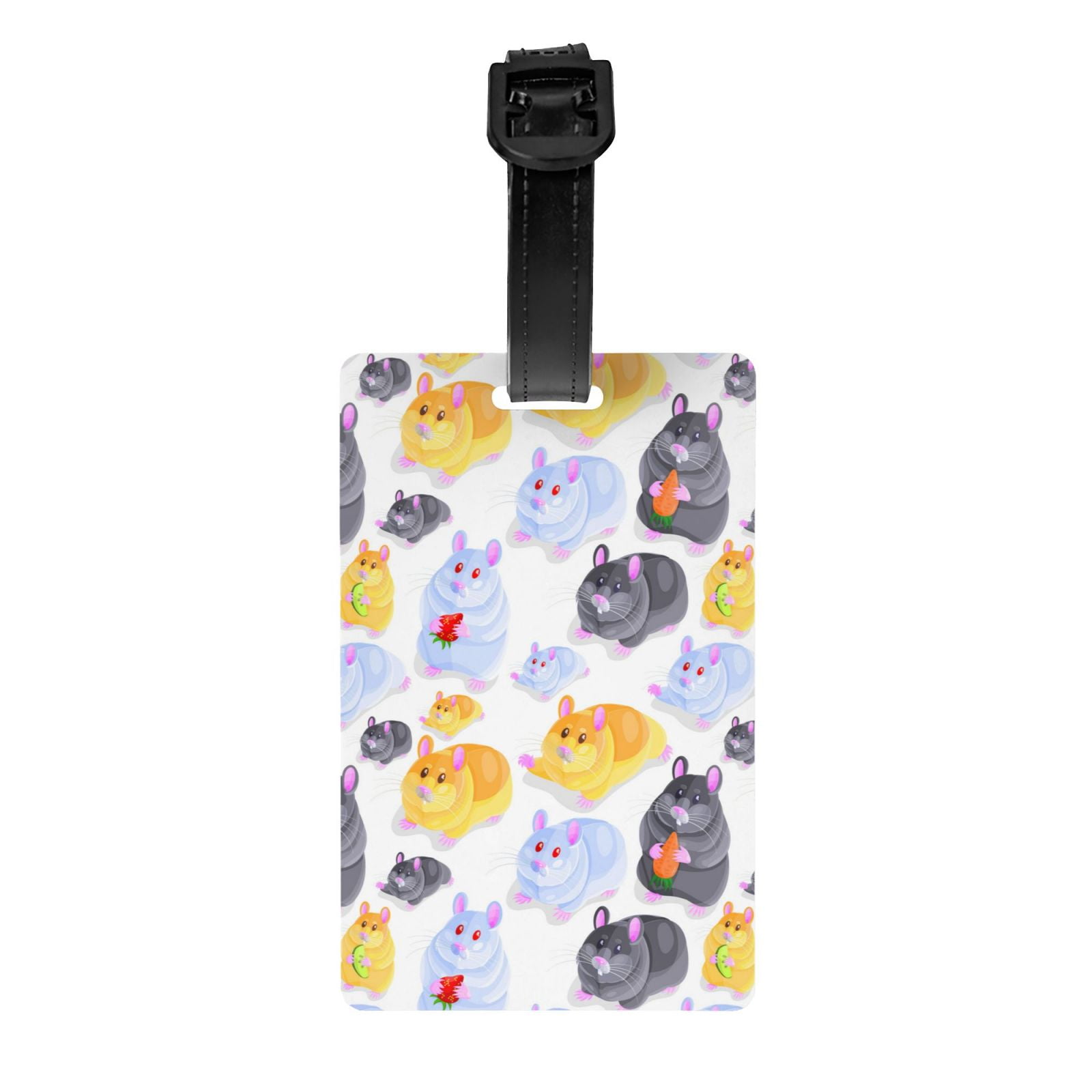 Luggage Tags for Suitcases - Cute Hamster Black White Yellow Suitcase ...