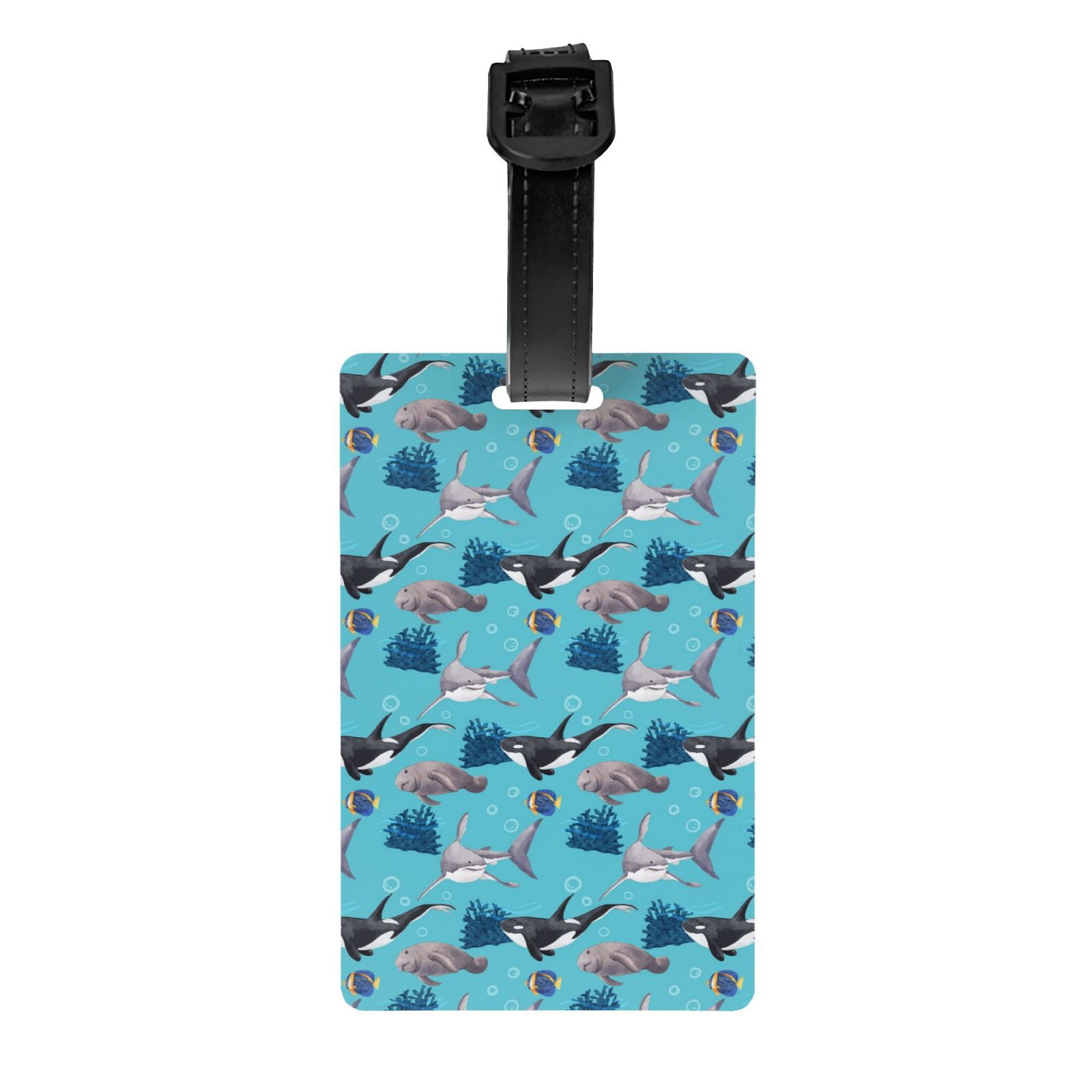 Luggage Tags for Suitcases, Cute Shark Seal Whale Water Plant Suitcase ...