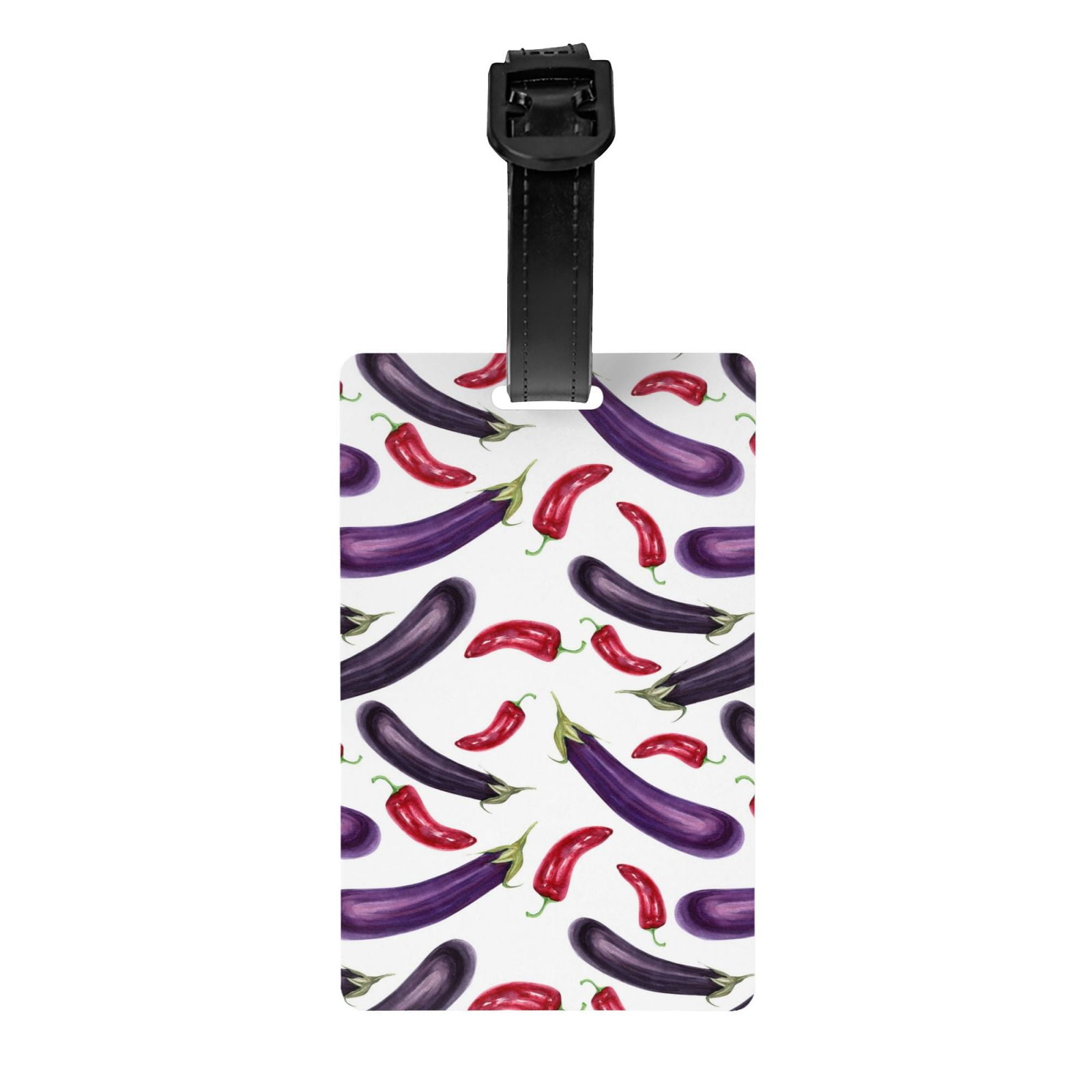 Luggage Tags for Suitcases, Eggplant chili Print Suitcase & Bag Tags ...