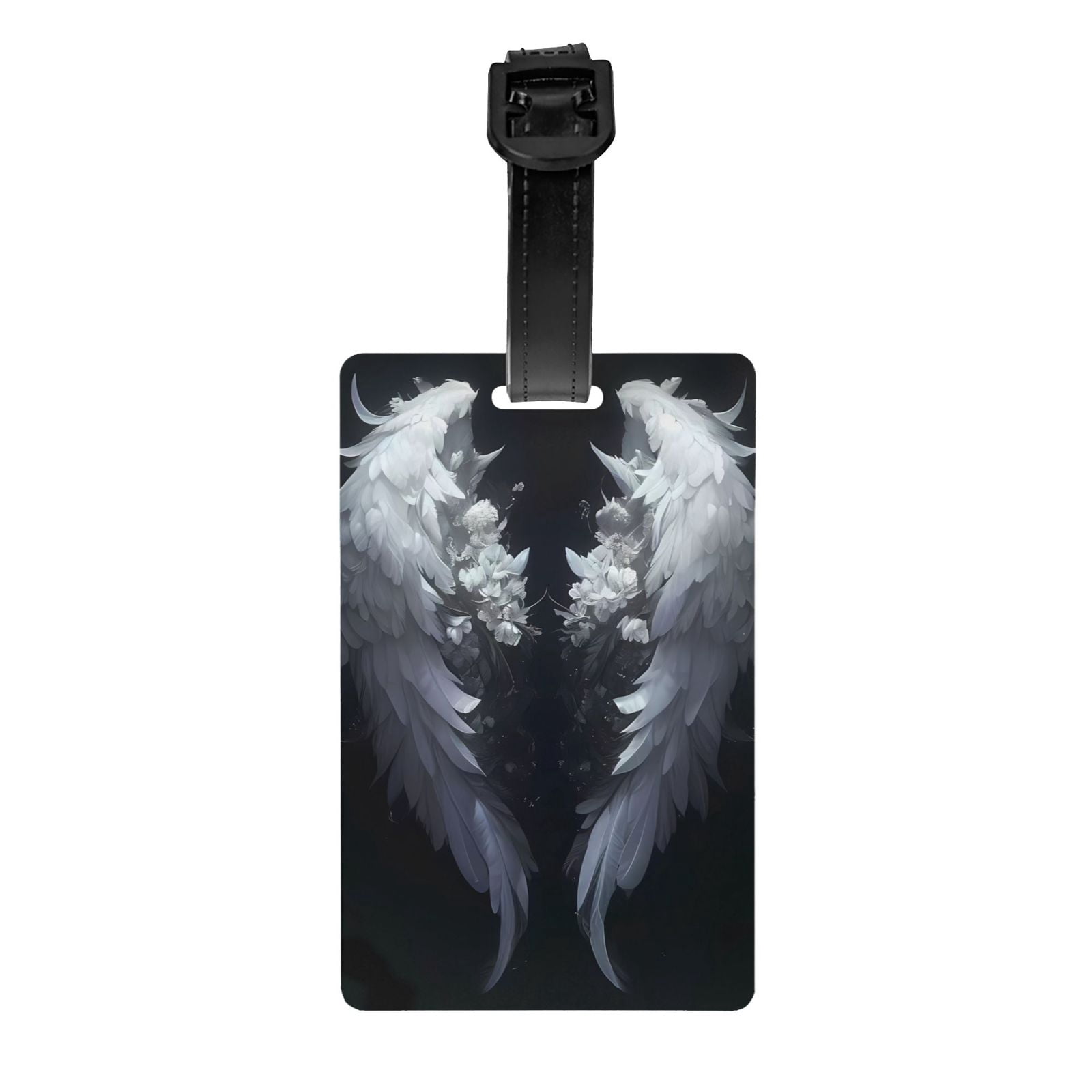 Luggage Tags for Suitcases - Elegant Feathered Floral Wings Suitcase ...