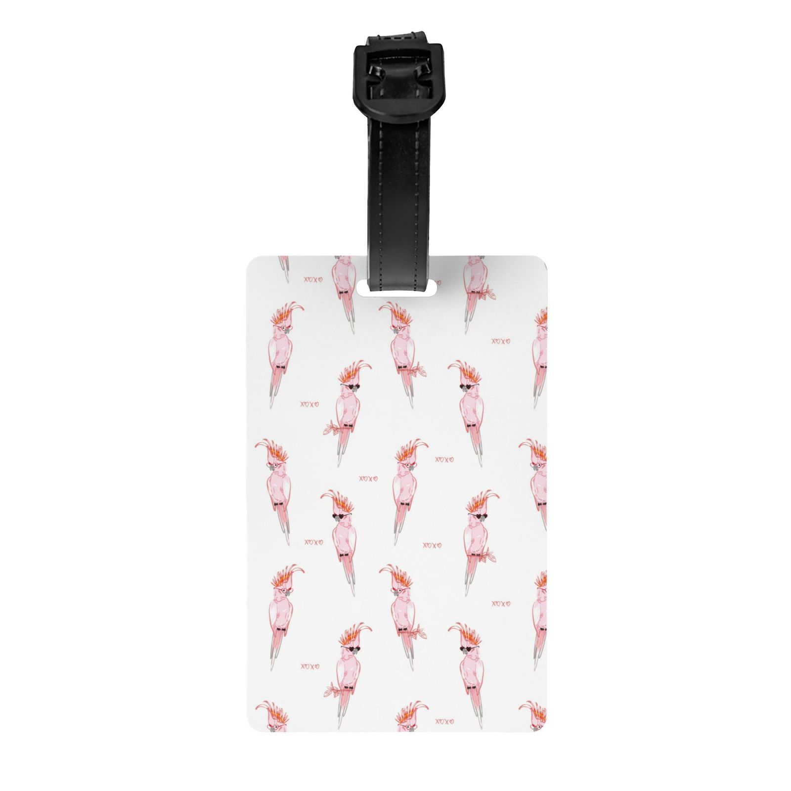 Luggage Tags for Suitcases - Funny Spectacled Cockatoo Pink Suitcase ...