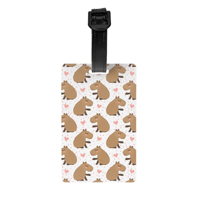 Luggage Tags for Suitcases, Heart Capybara Print Suitcase & Bag Tags ...