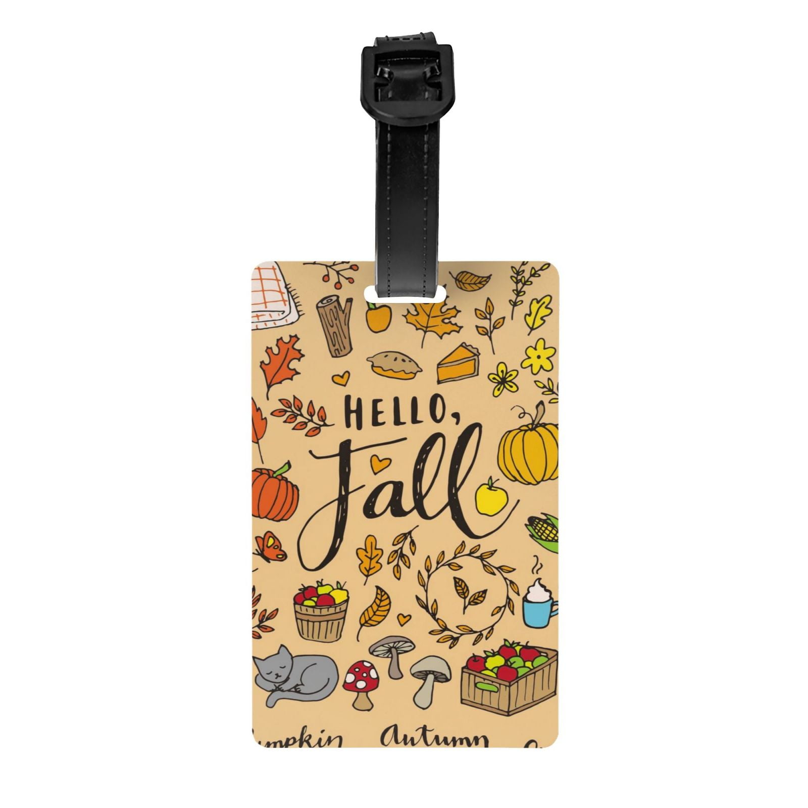 Luggage Tags for Suitcases - Hello Fall Autumn Leaves Suitcase Tags ...