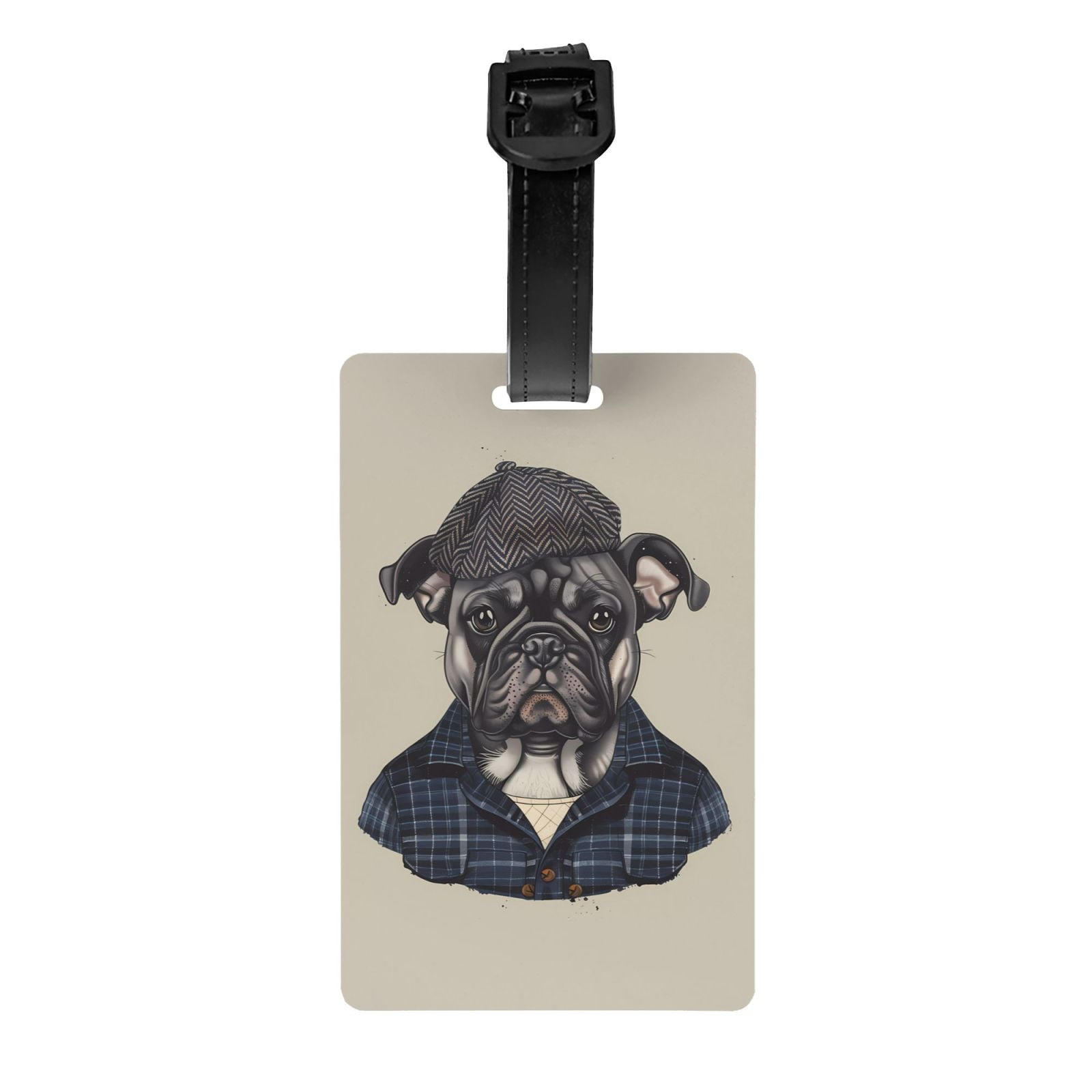 Luggage Tags for Suitcases - Hipster Bulldog Illustration Suitcase Tags ...