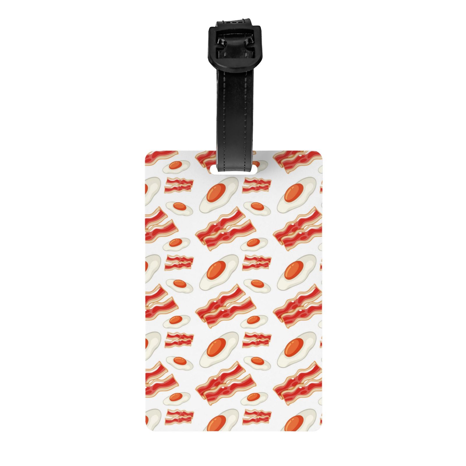 Luggage Tags for Suitcases - Hobo Eggs Bacon Print Red White Suitcase ...