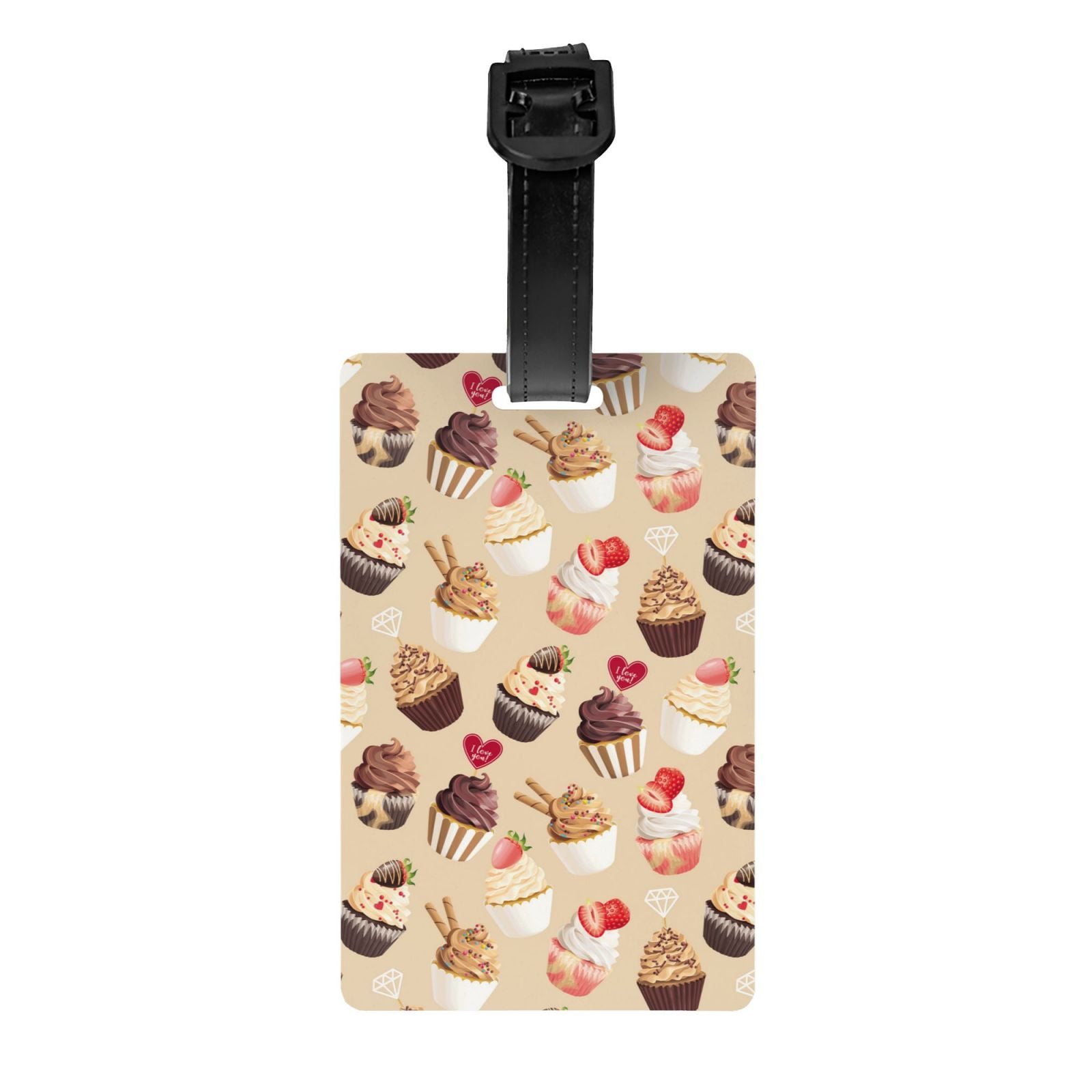 Luggage Tags for Suitcases, Love Cupcake Strawberry Print Suitcase ...