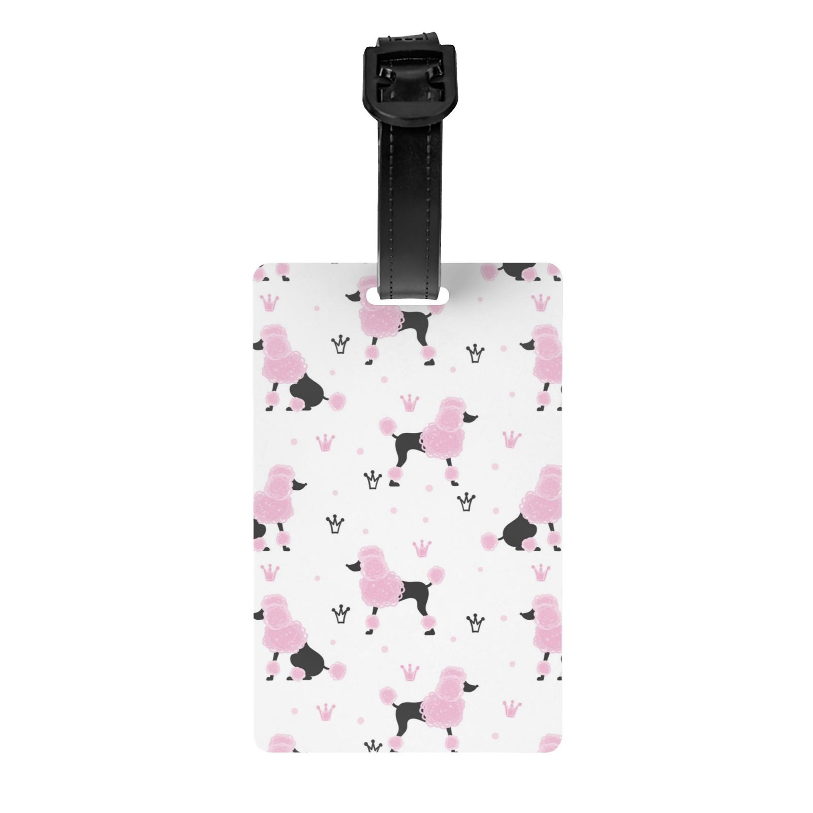 Luggage Tags for Suitcases, Pink Cute Poodle Dog Crown Suitcase & Bag ...
