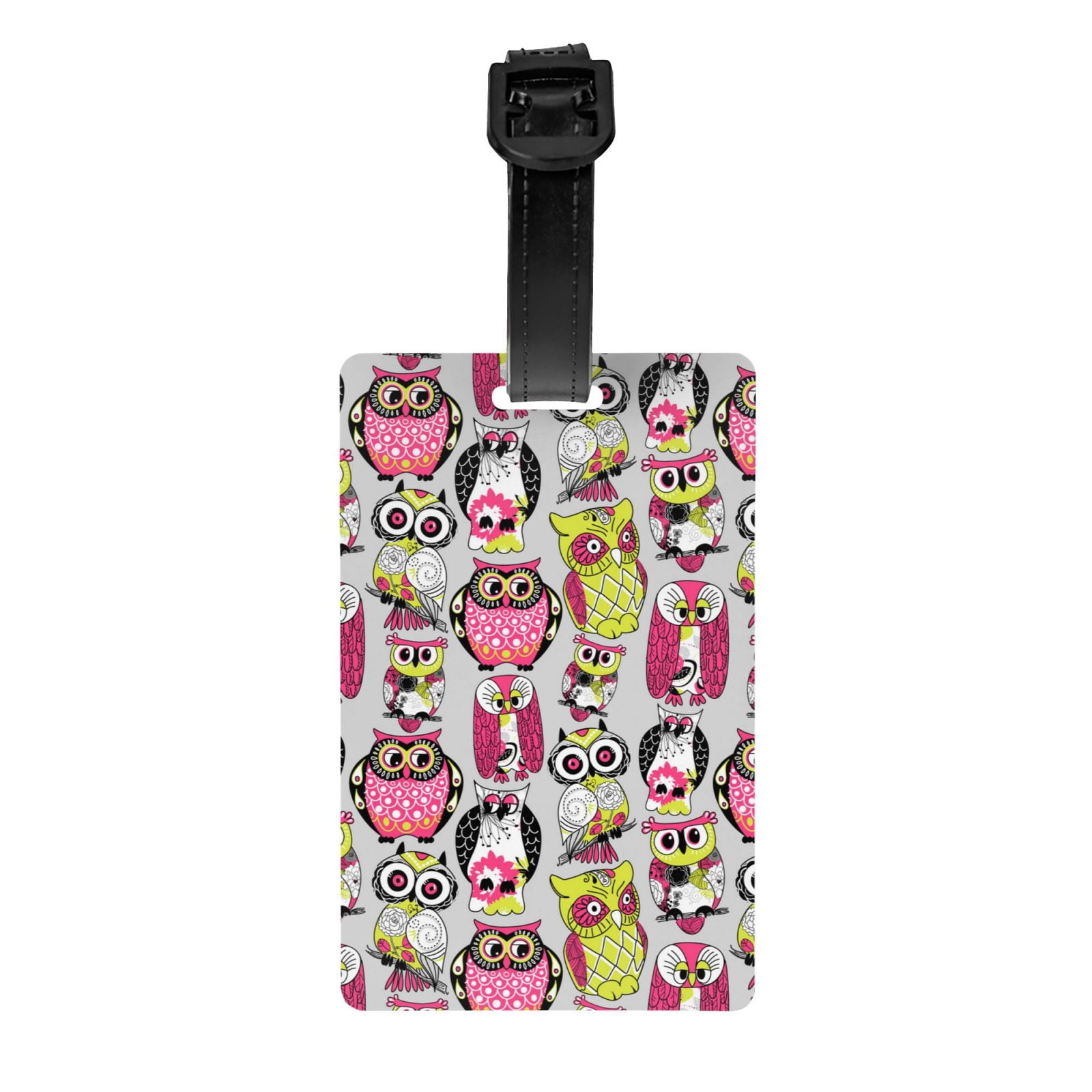 Luggage Tags for Suitcases - Pink Green Owl Suitcase Tags Luggage ...