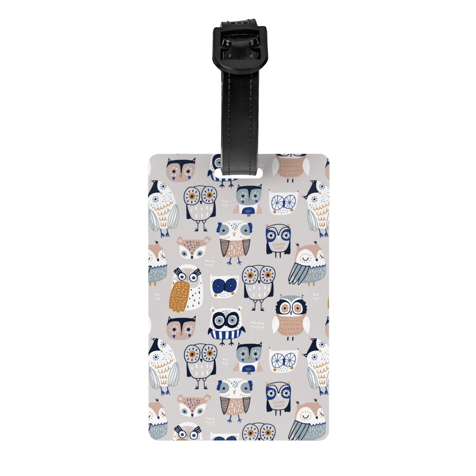 Luggage Tags for Suitcases - Quirky Doodle Owl Grey Suitcase Tags ...