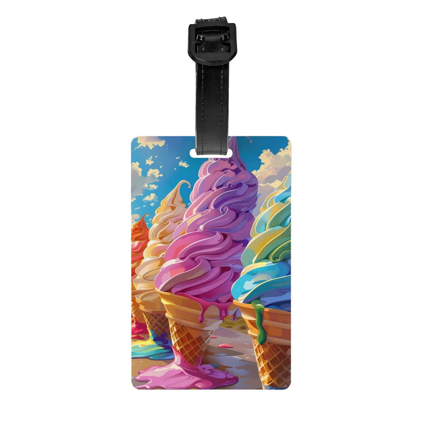 Luggage Tags for Suitcases, Rainbow Melting Ice Cream Suitcase & Bag ...