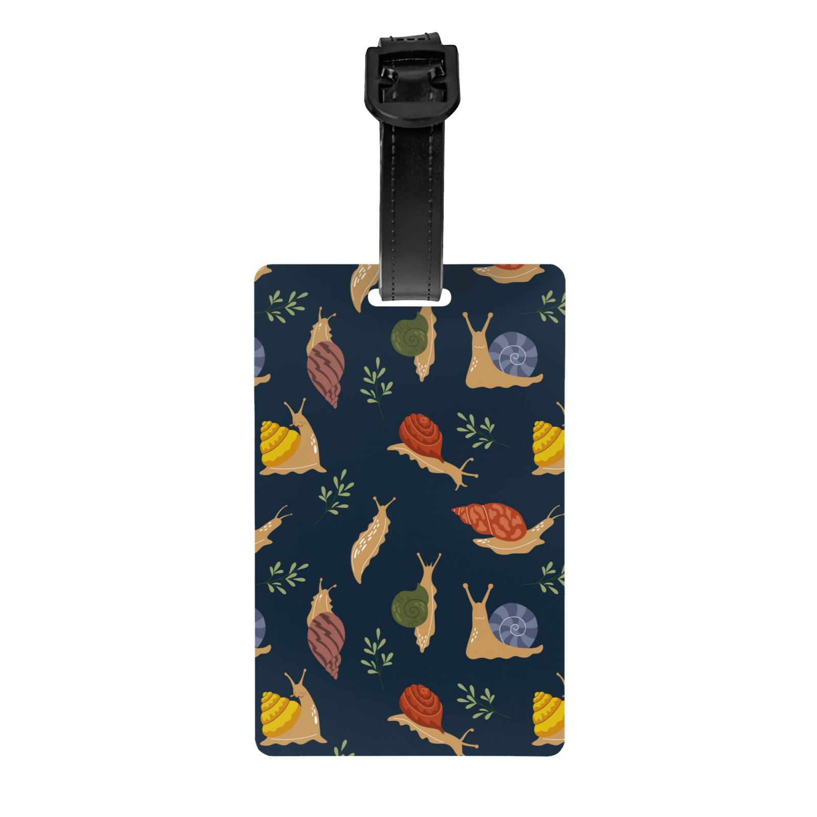 Luggage Tags for Suitcases - Snail Leaf Print Black Suitcase Tags ...