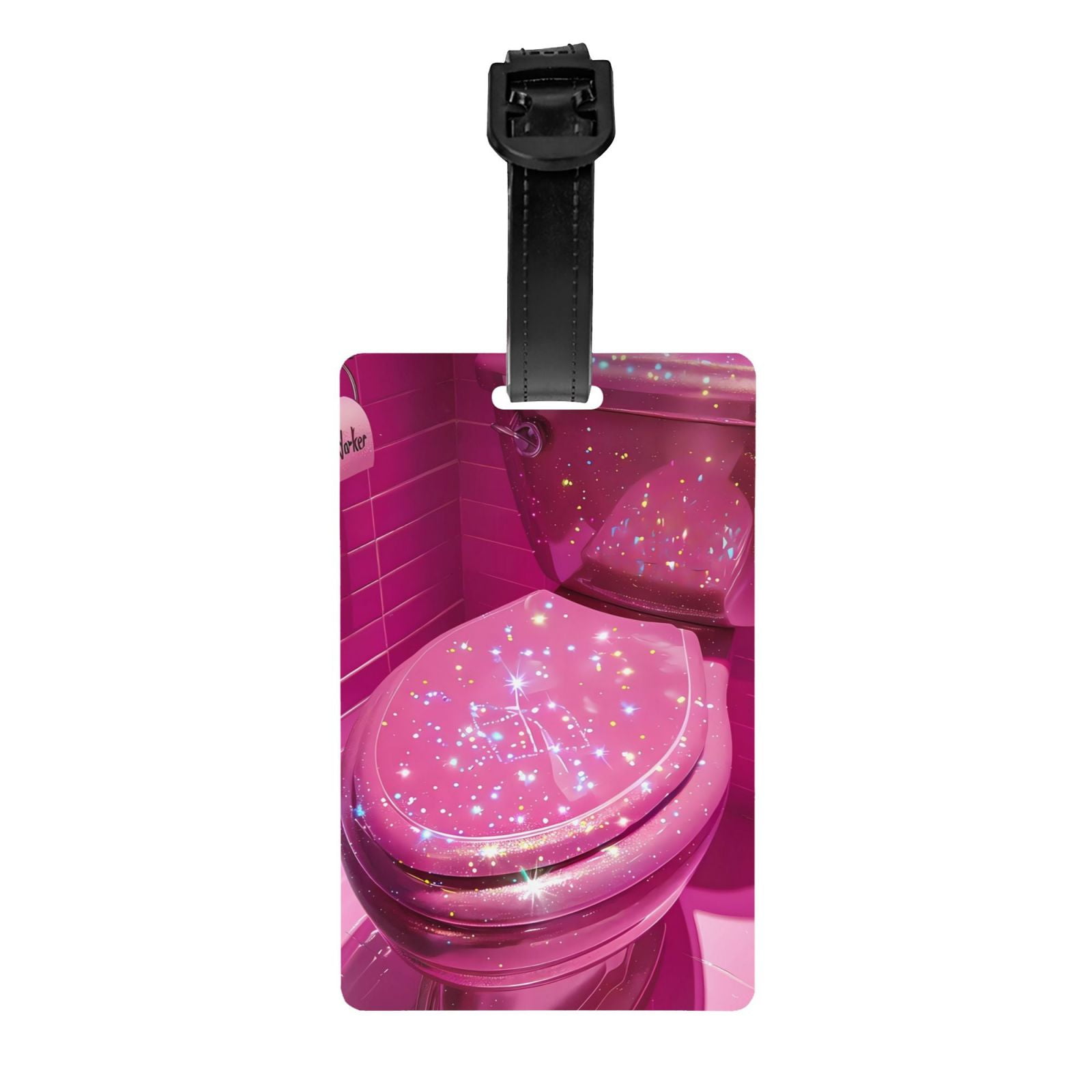 Luggage Tags for Suitcases - Sparkling Pink Toilet Suitcase Tags ...