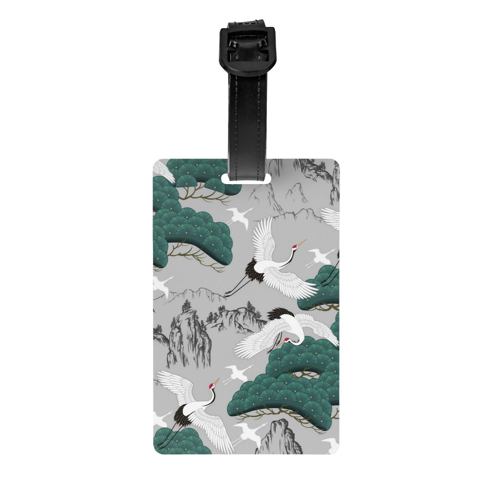 Luggage Tags for Suitcases, Tree Cranes Mountains Suitcase & Bag Tags ...