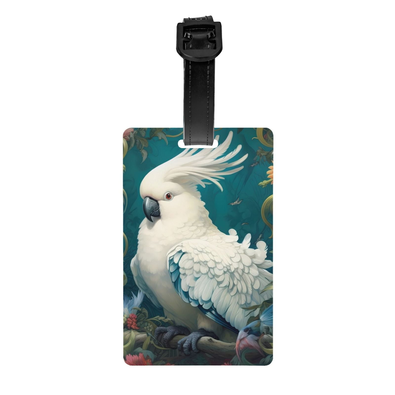 Luggage Tags for Suitcases - Tropical Parrot Floral Artwork Suitcase ...