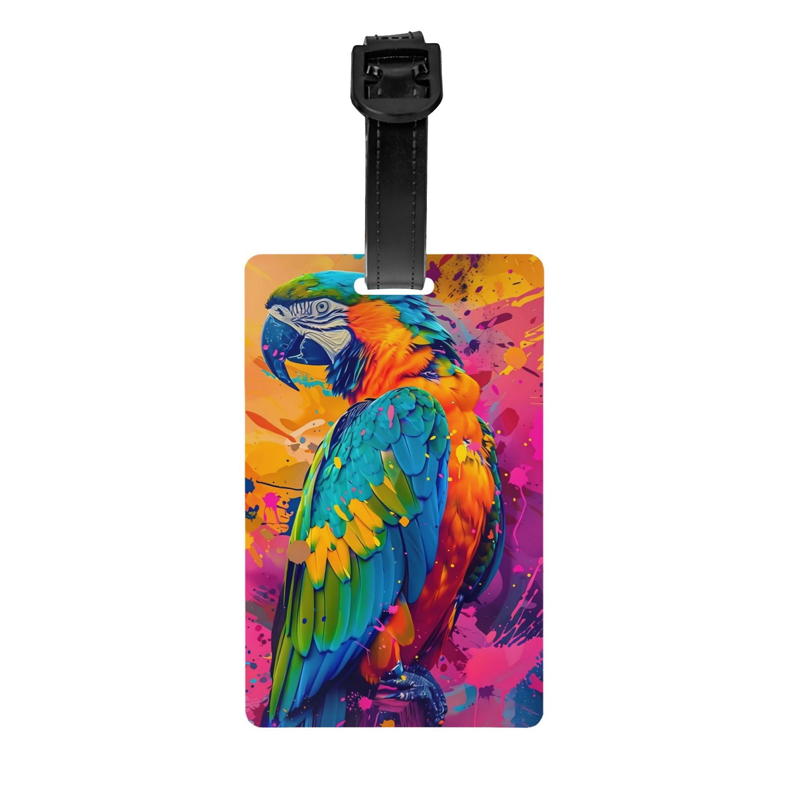 Luggage Tags for Suitcases, Vibrant Parrot Splash Art Suitcase & Bag ...