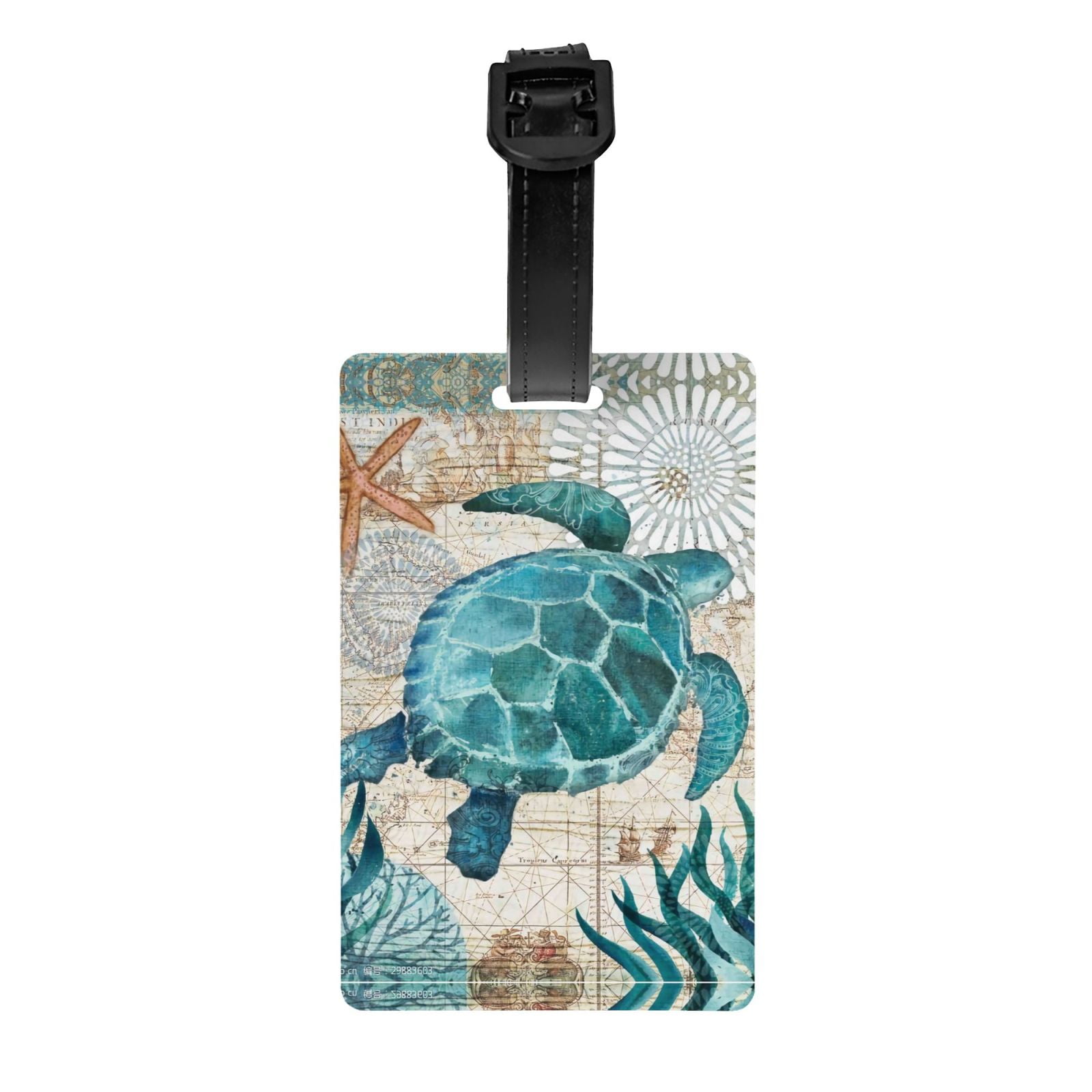 Luggage Tags for Suitcases, Watercolor Sea Turtle Suitcase & Bag Tags ...
