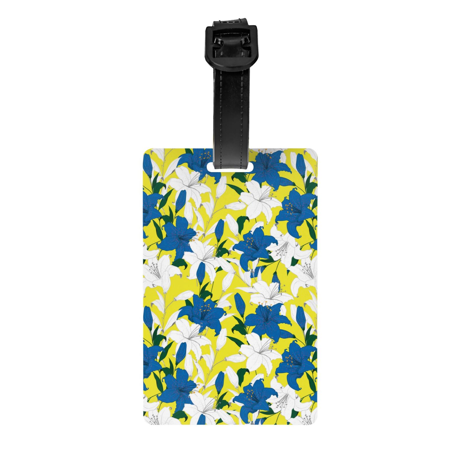 Luggage Tags for Suitcases - White Blue Lilies Flowers Suitcase Tags ...