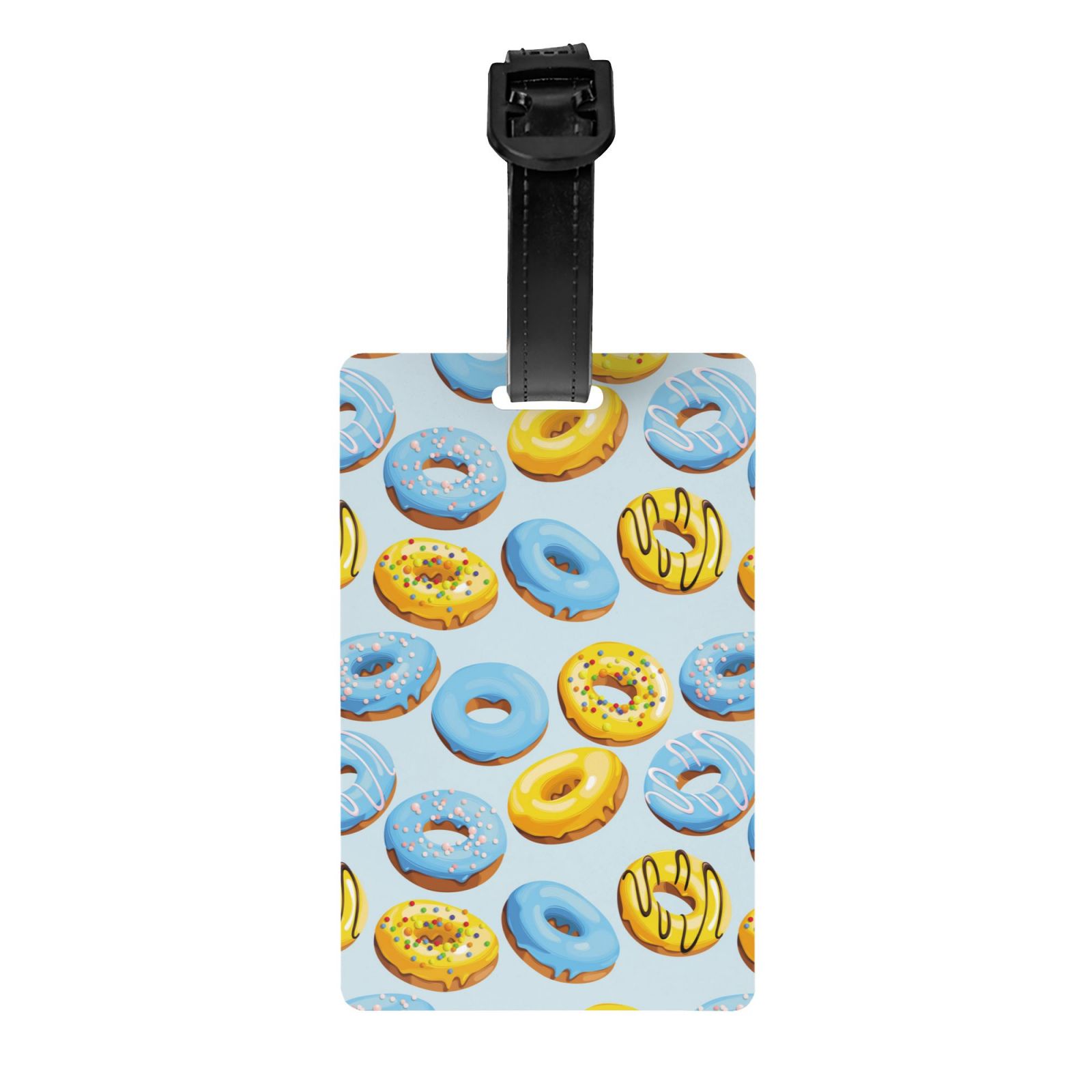 Luggage Tags for Suitcases, Yellow Blue Donut Print Suitcase & Bag Tags ...