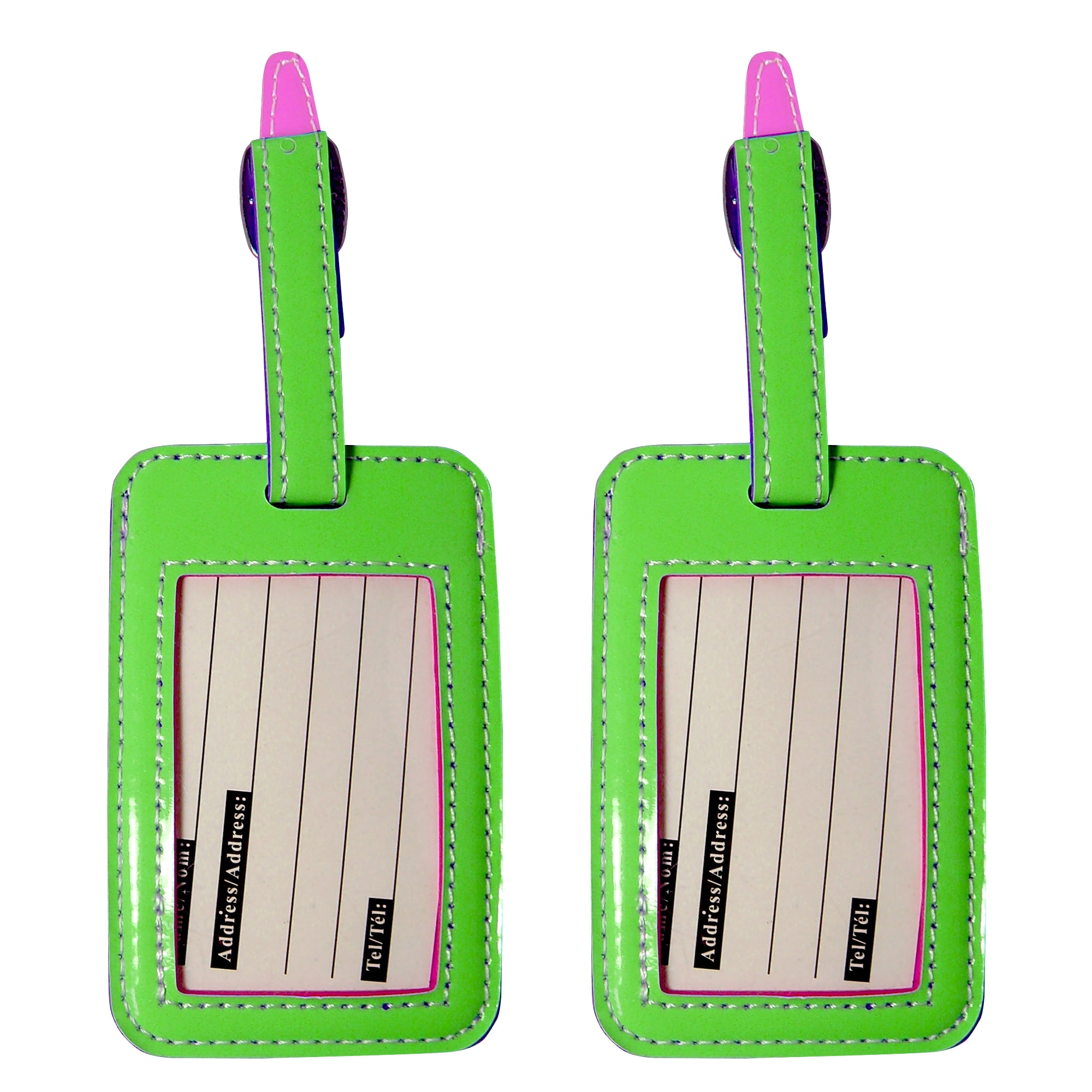 Miami CarryOn Luggage Tags - 2 Set Light Green Pink - Durable Travel ID ...